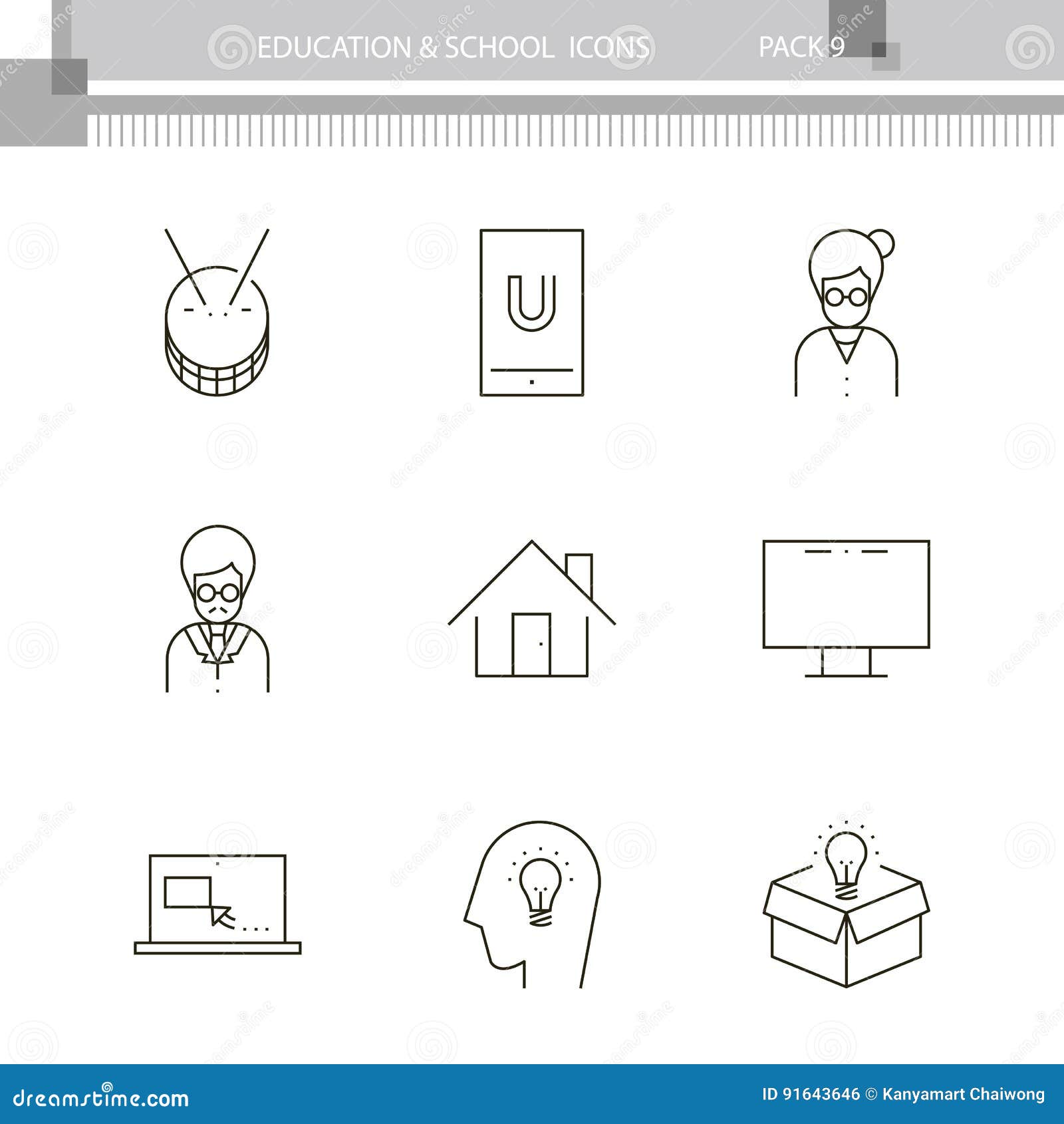 Education and School Outline Icon Collection Stock Vector ...