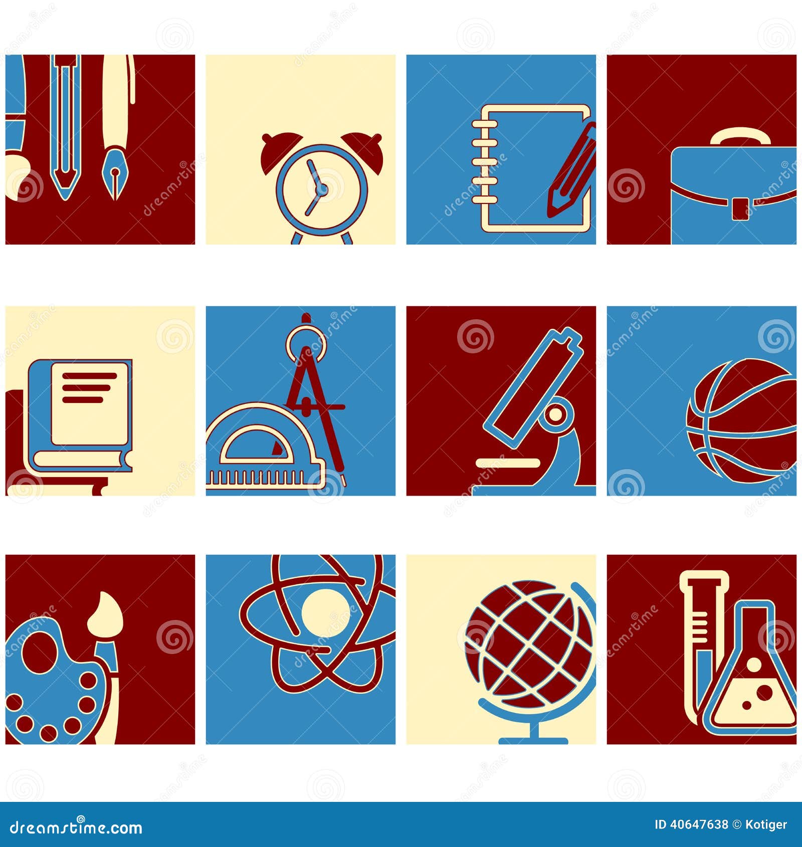 Education School Symbol Vector Collection Stock Vector - Illustration ...