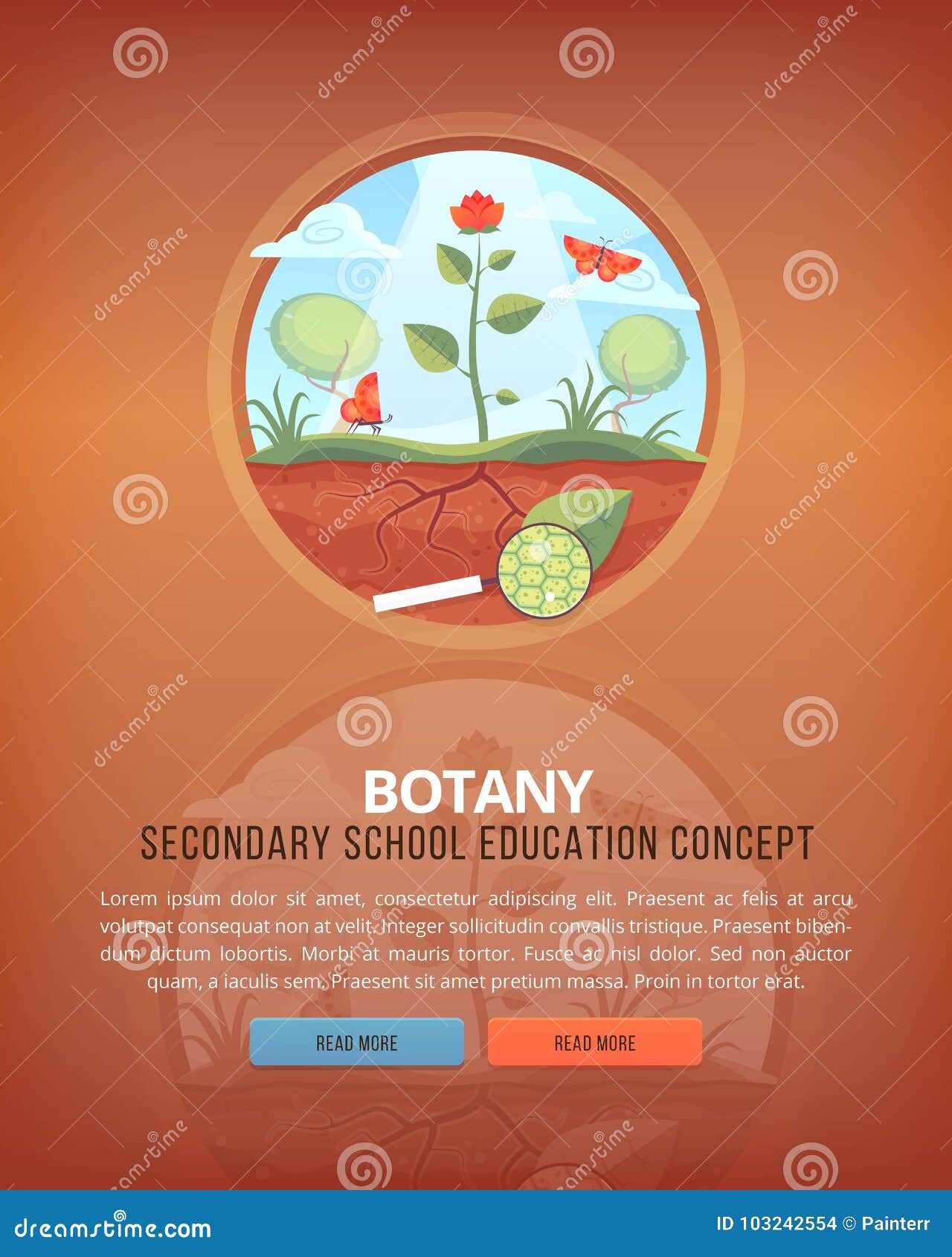 Education and Science Concept Illustrations. Botany. Science of Life ...