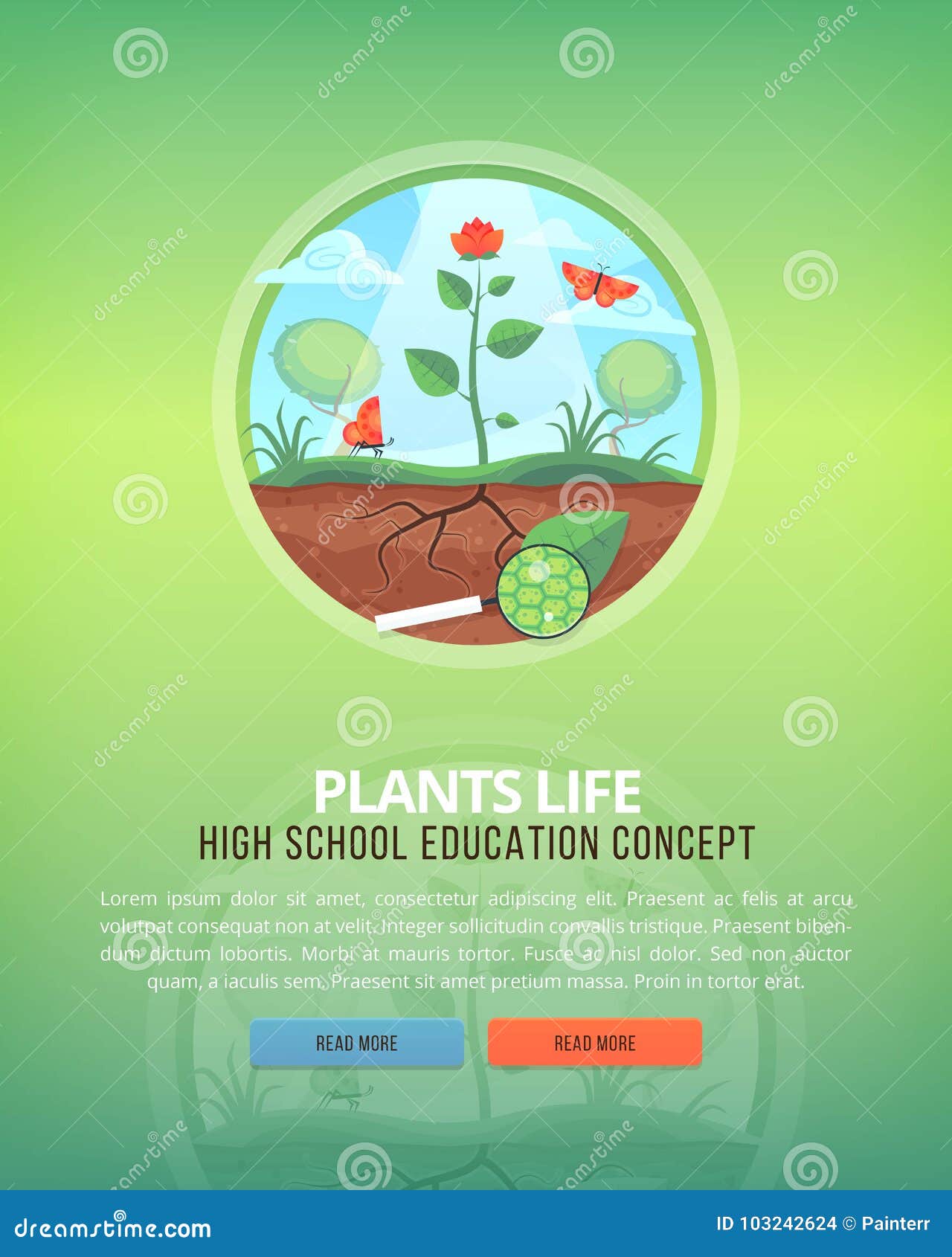 Education and Science Concept Illustrations. Botany. Science of Life ...