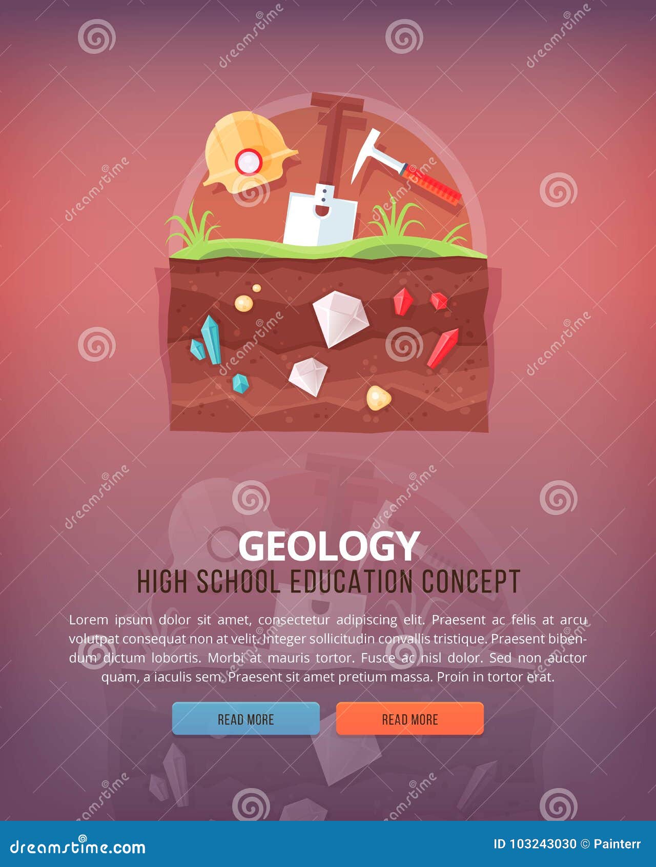 Education and Science Concept Illustrations. Geology. Science of Earth ...