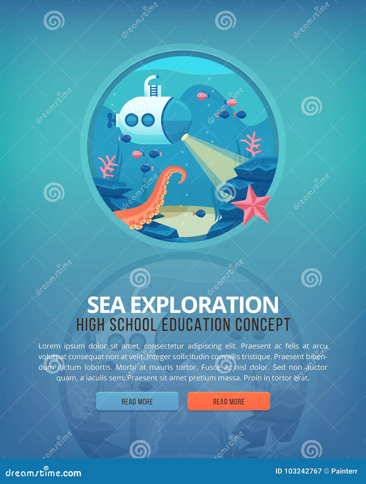 Education and Science Concept Illustrations. Oceanography and Sea ...