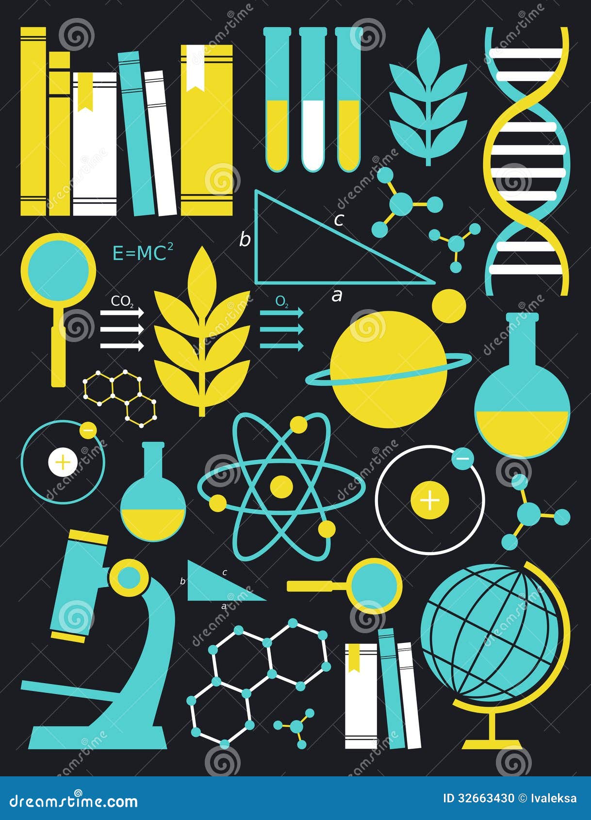 Education and Science Icon Set Stock Vector - Illustration of knowledge ...