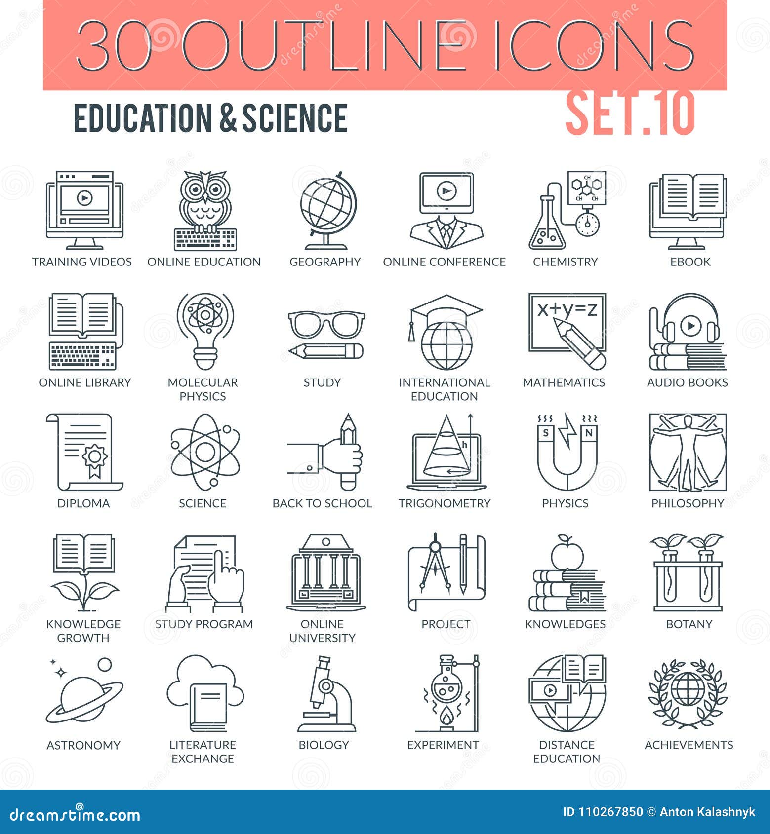 Education & Science Icons Stock Vector - Illustration of sign, science ...