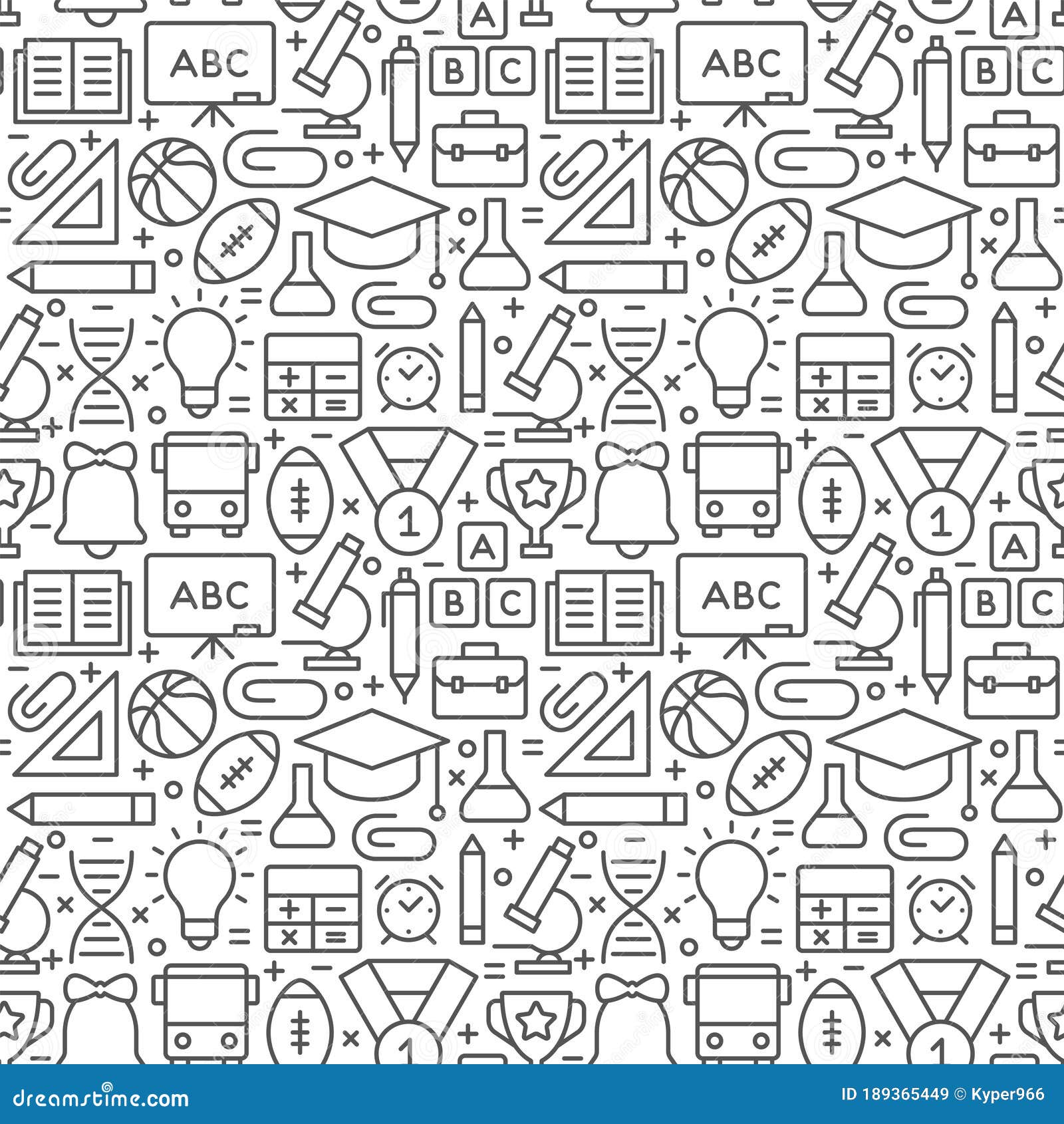 Education and Science Seamless Pattern Stock Vector - Illustration of ...