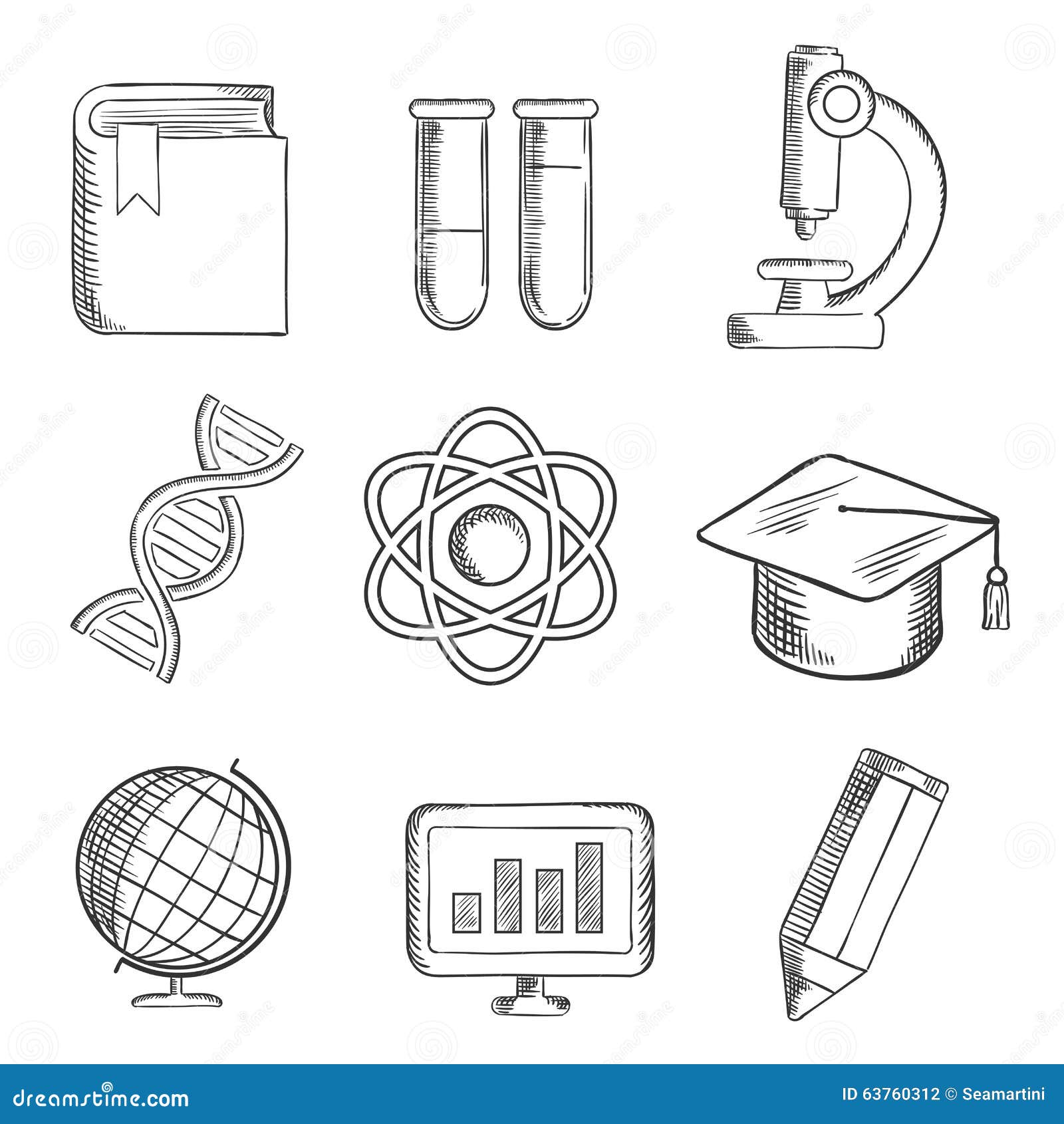 Education and Science Sketch Icons Stock Vector - Illustration of ...