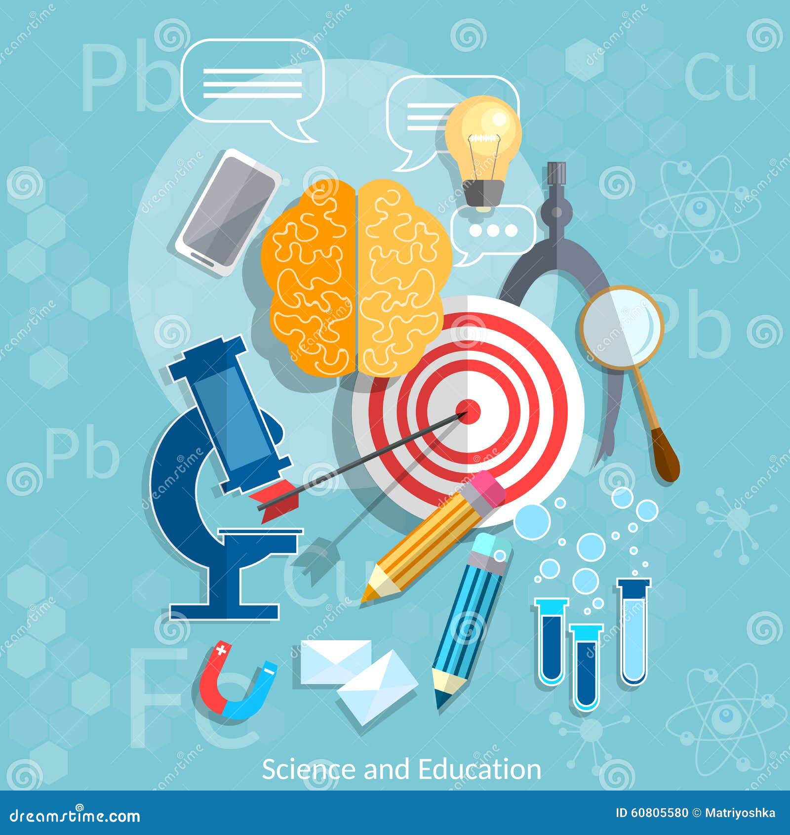 Education and Science Target Graduation Concept Chemistry Stock Vector ...