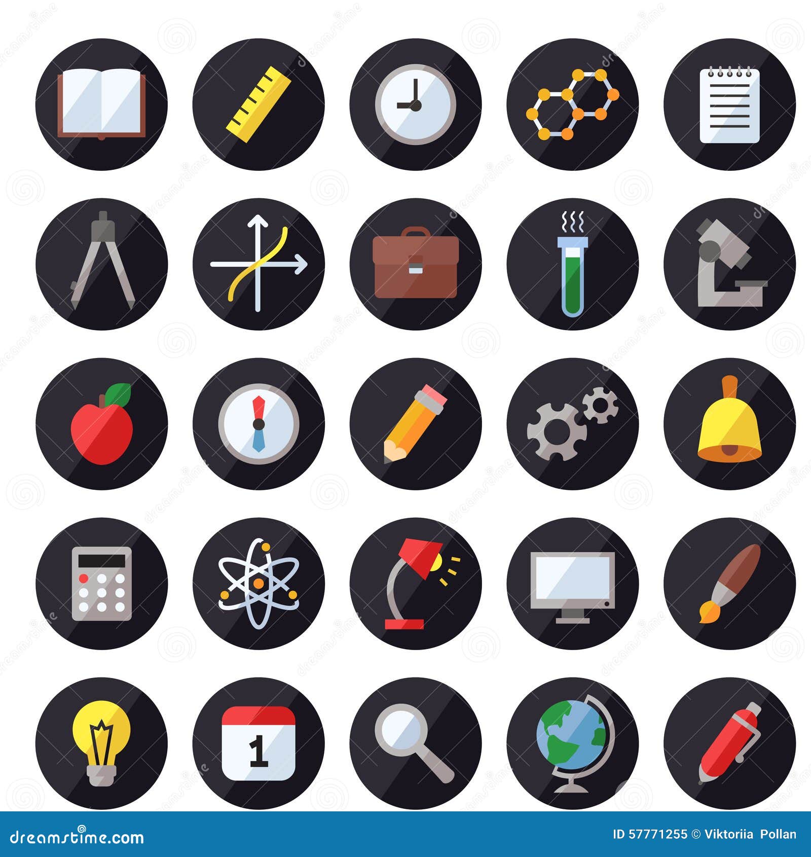 Education and Science Vector Icons. Modern Flat Design Stock Vector ...