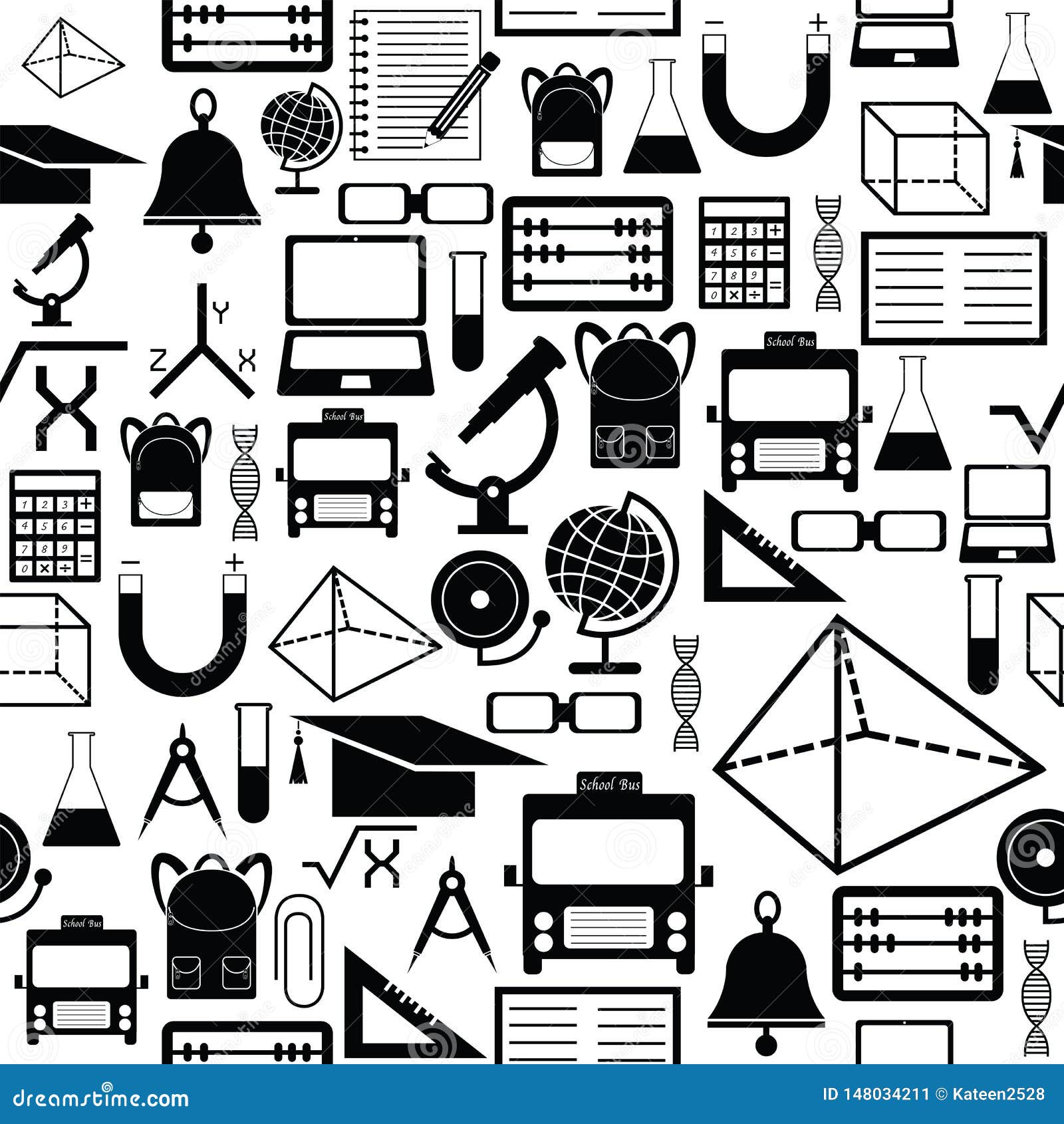 Education Seamless Pattern Background Icon Stock Vector - Illustration ...
