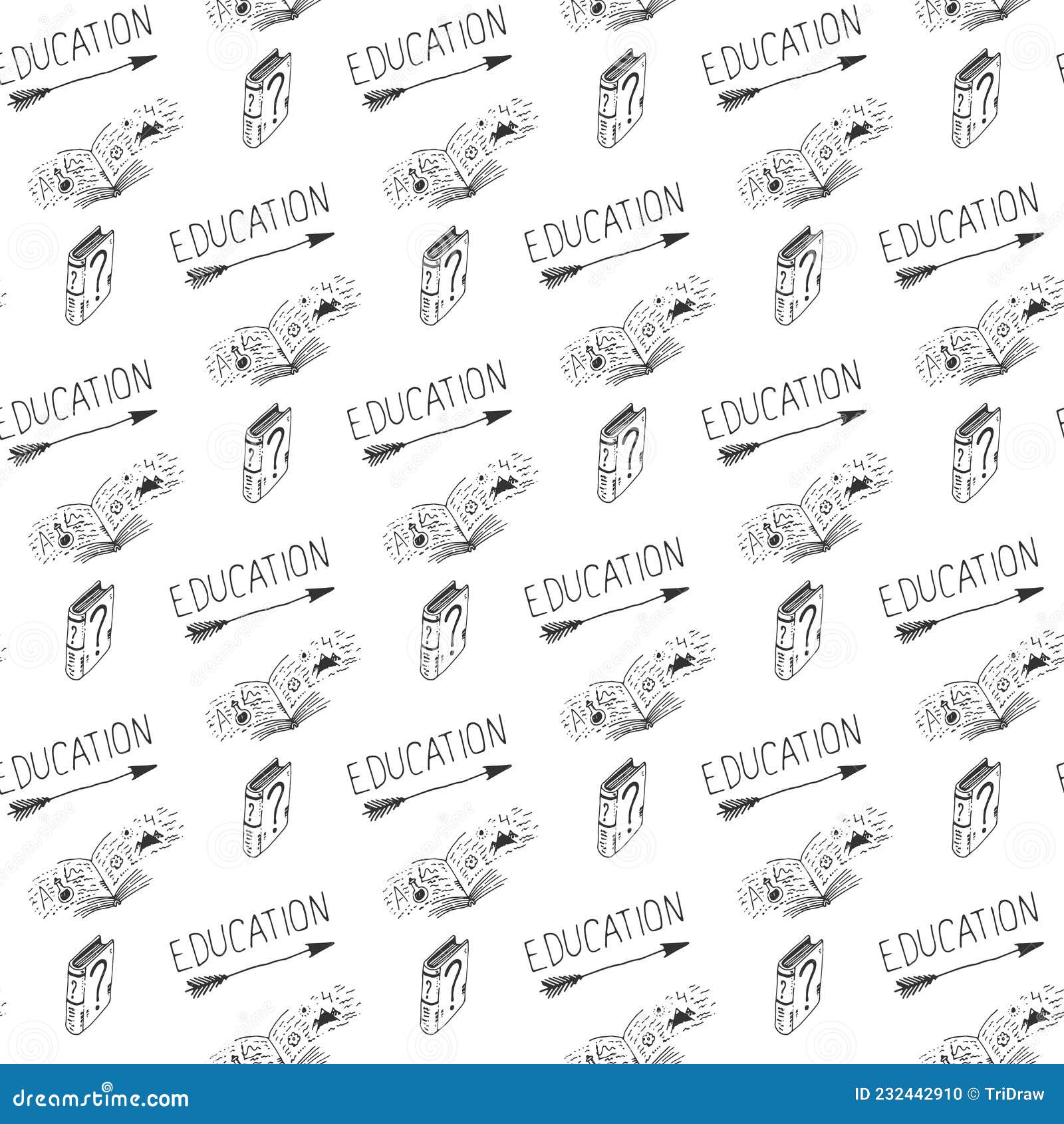 Education Seamless Pattern Design Stock Illustration - Illustration of ...