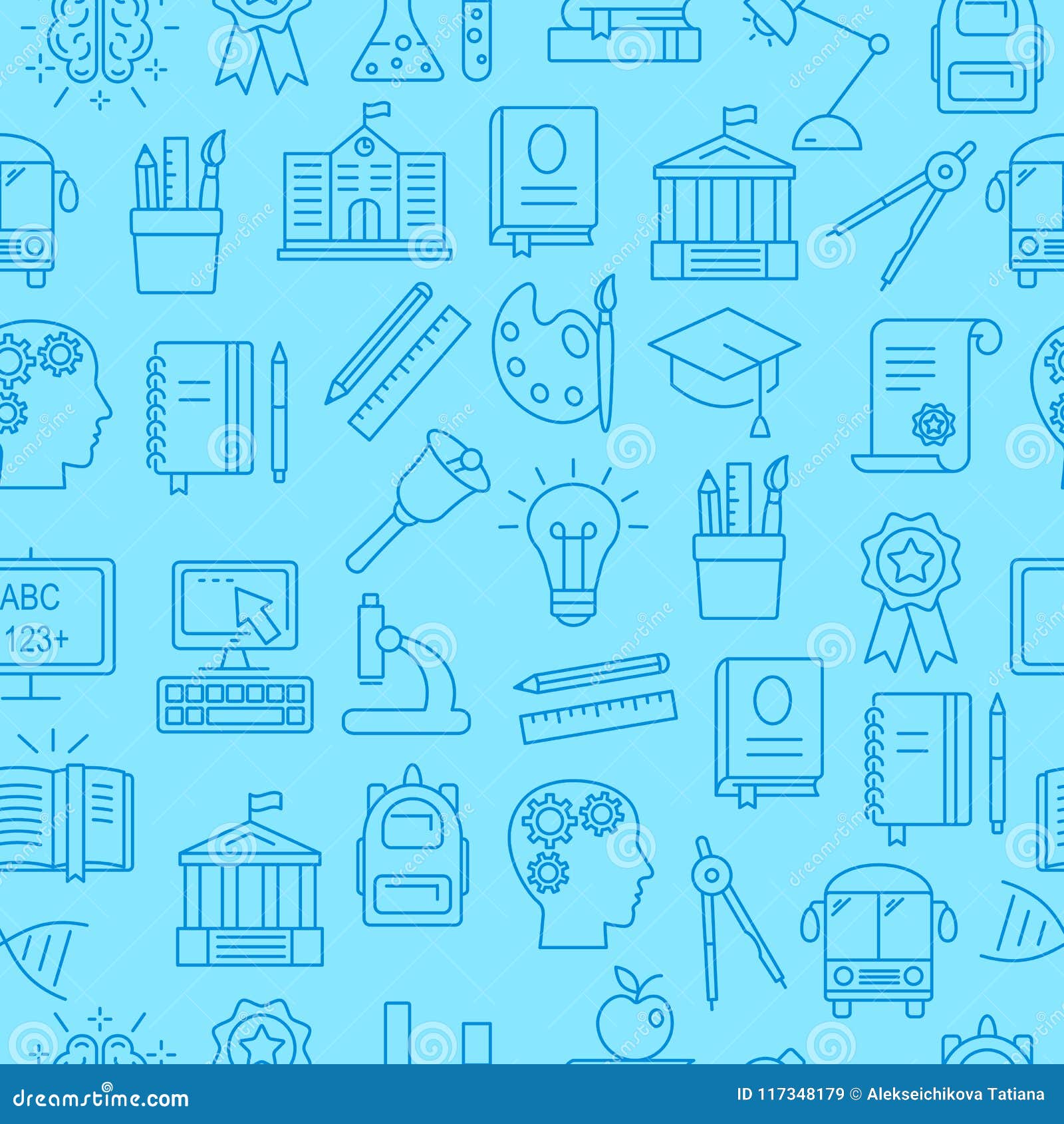 Education seamless pattern stock vector. Illustration of notebook ...