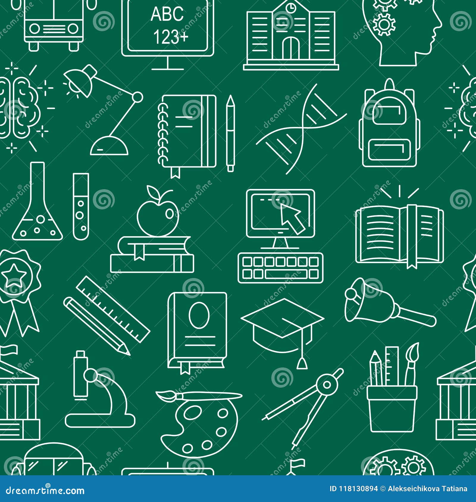 Education seamless pattern stock vector. Illustration of print - 118130894