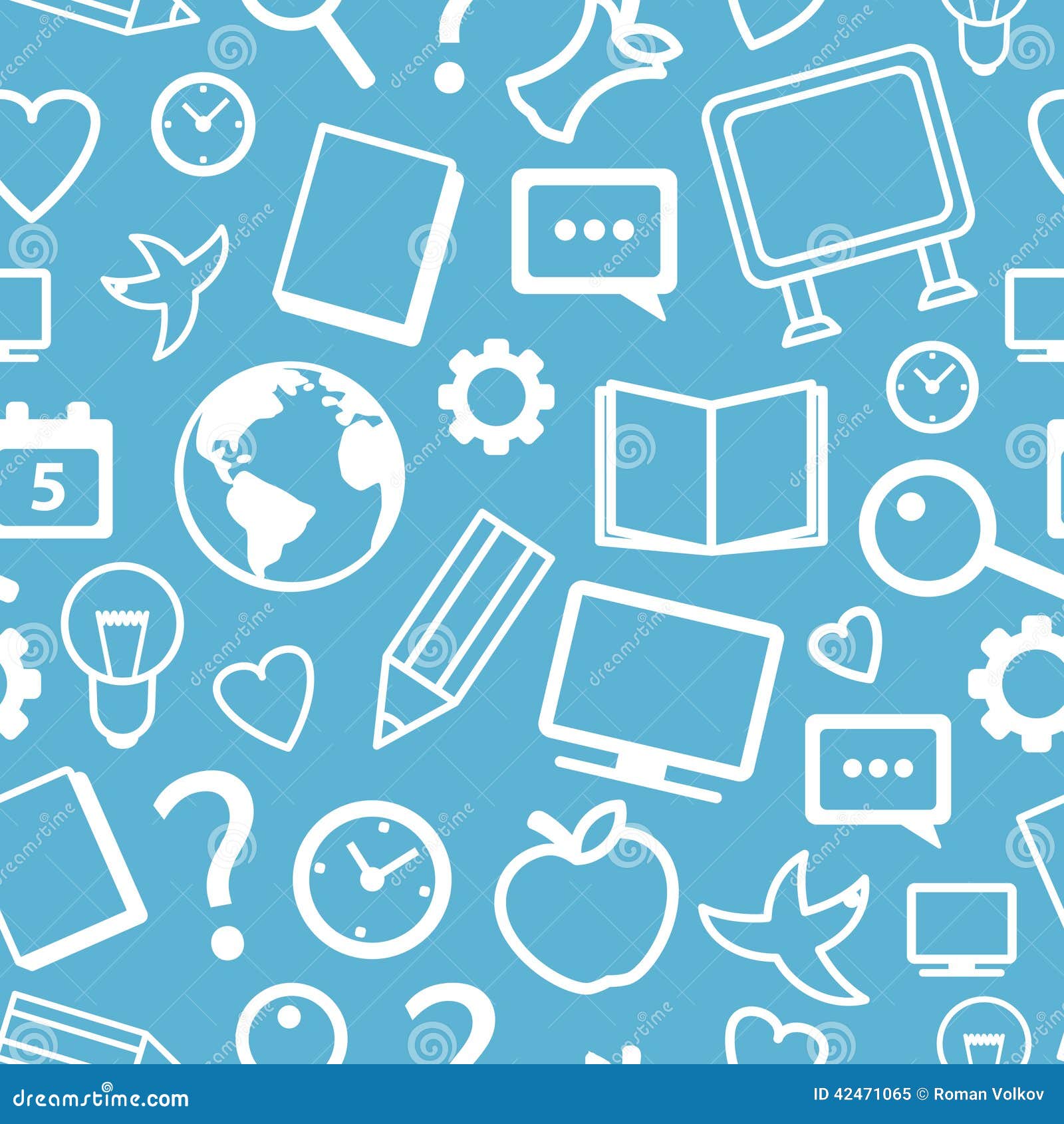 Education Seamless Pattern stock vector. Illustration of memory - 42471065