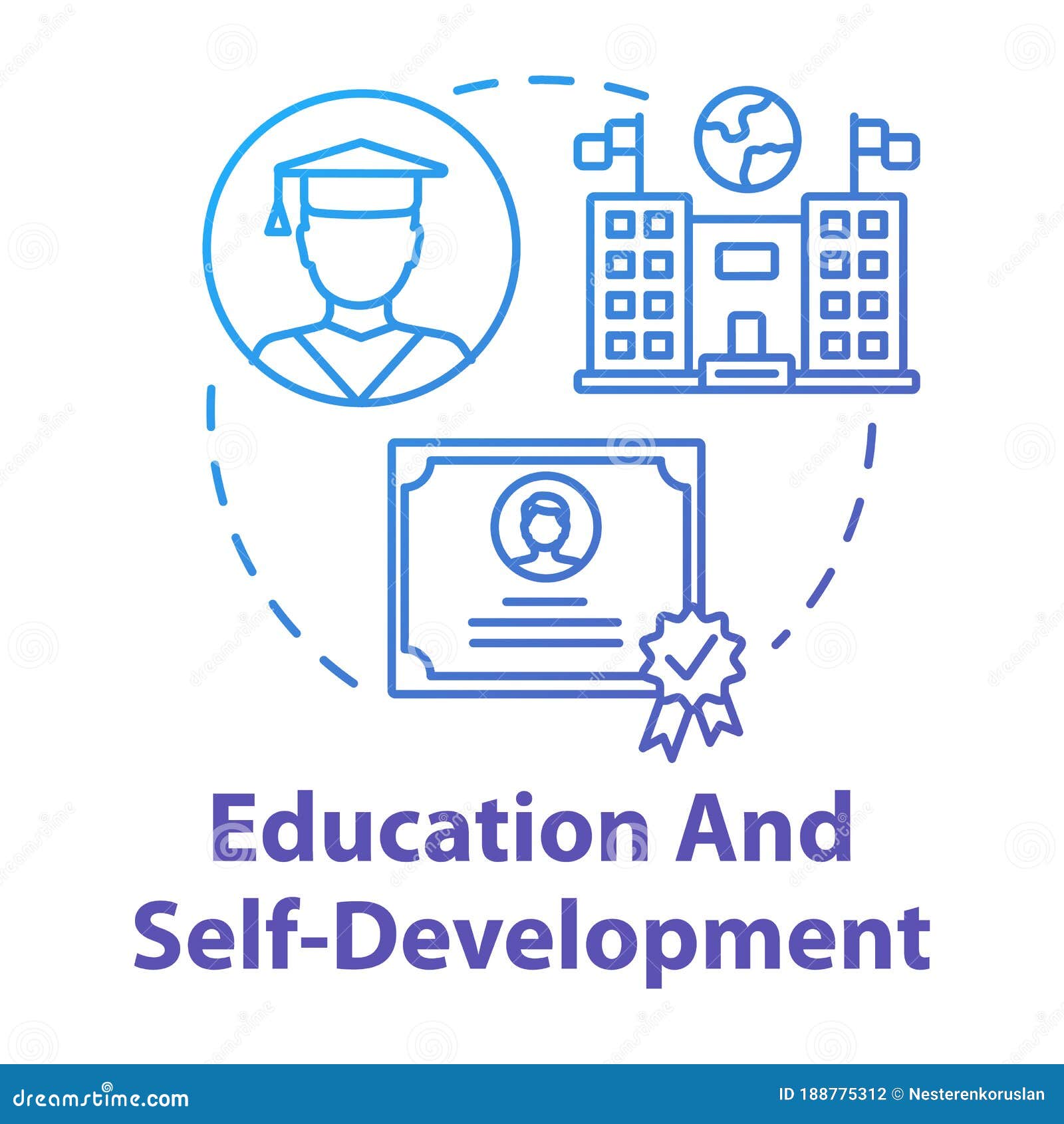 Education and Self-development Concept Icon. Teaching Skills ...