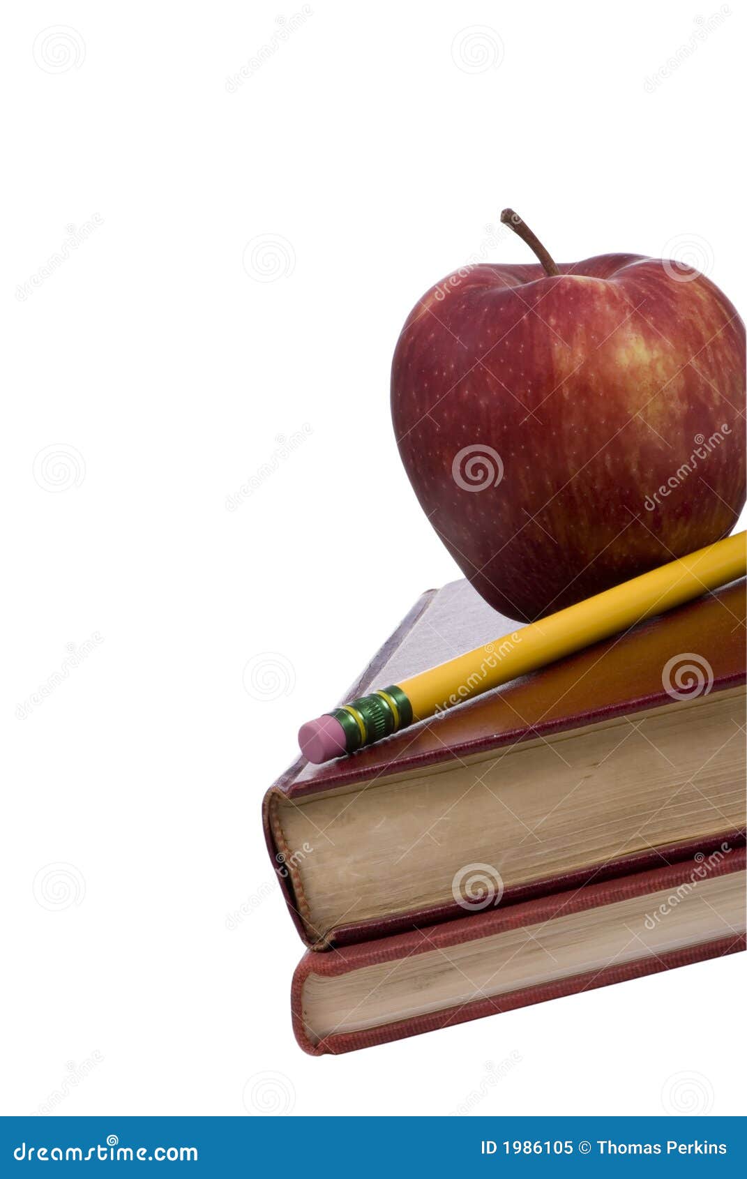 Education Series (apple on Books 3) Stock Image - Image of pencil ...