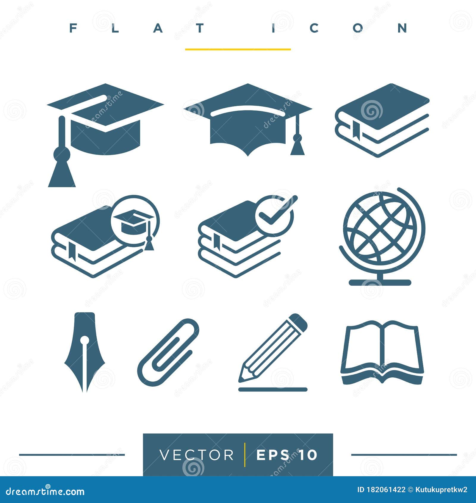 Education Set Icon Logo Template Illustration Design. Vector EPS 10 ...