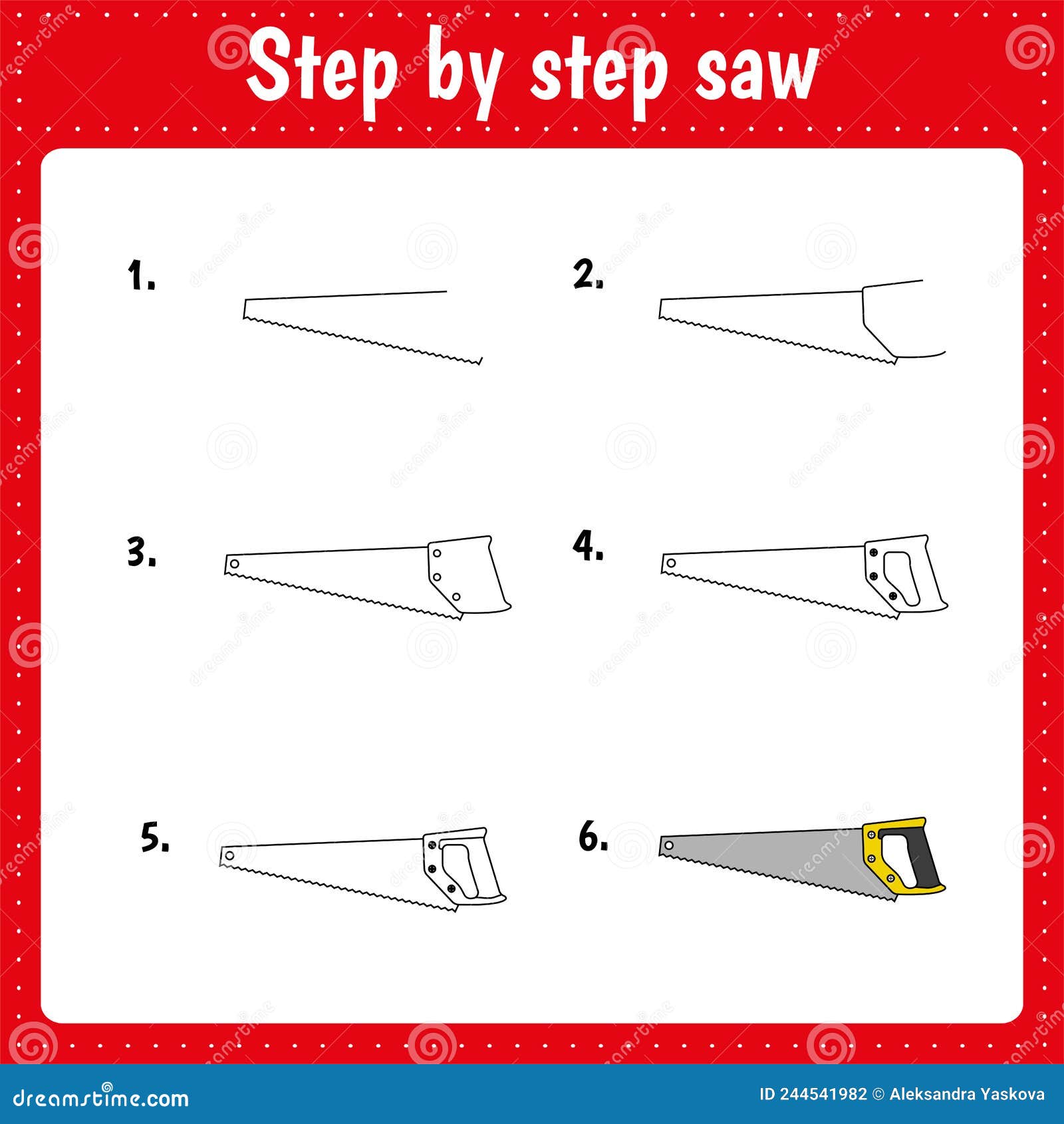 Education Sheets. How To Draw Saw Stock Vector - Illustration of ...
