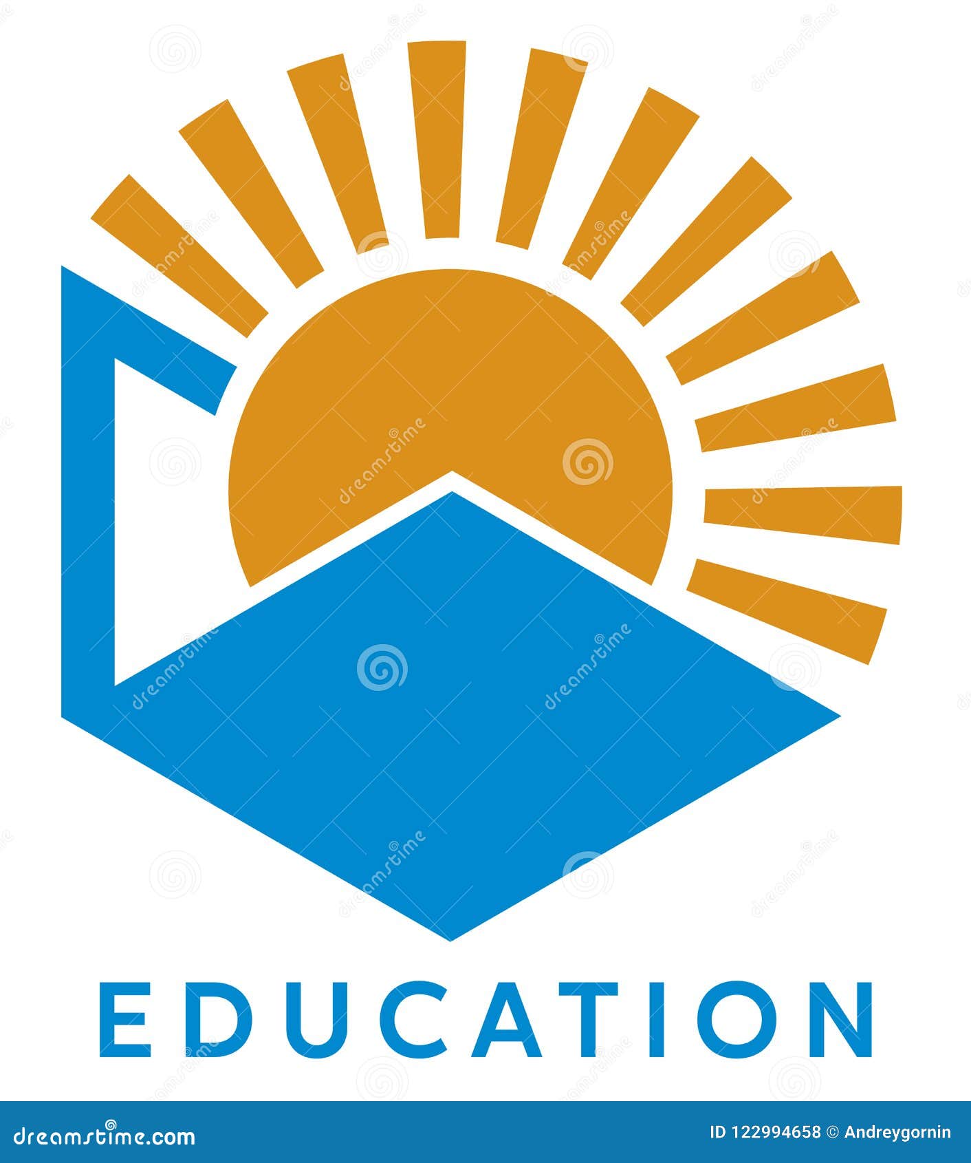 Education Sign. Flat Vector Logo Template. Stock Vector - Illustration ...
