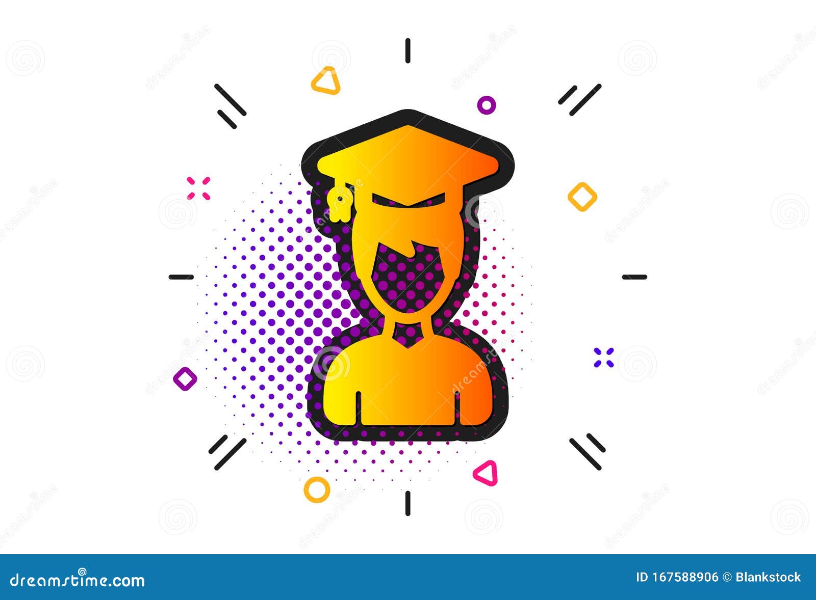 Man in Graduation Cap Icon. Education. Vector Stock Vector ...