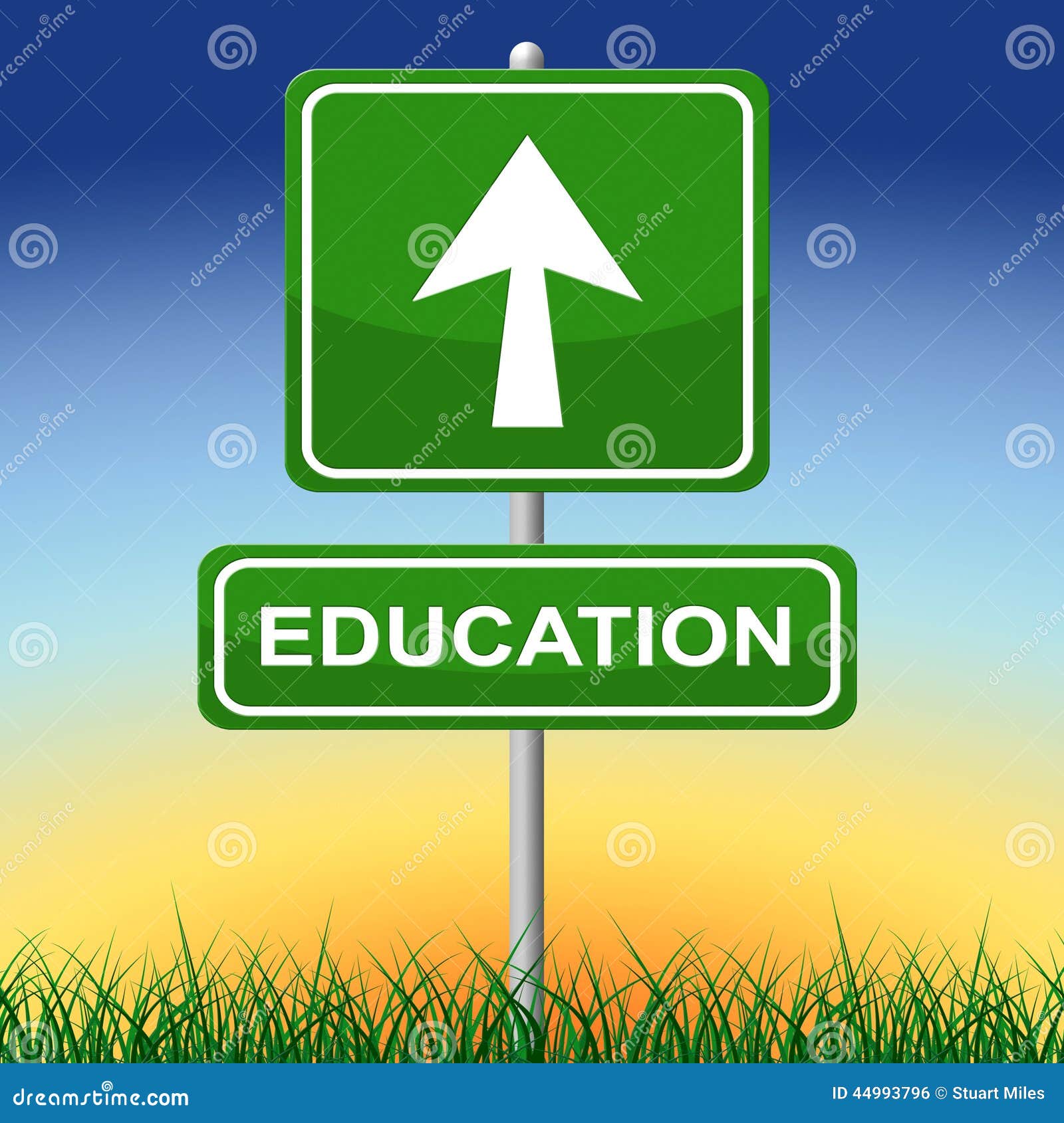 Education Sign Shows Study Advertisement and Schooling Stock ...
