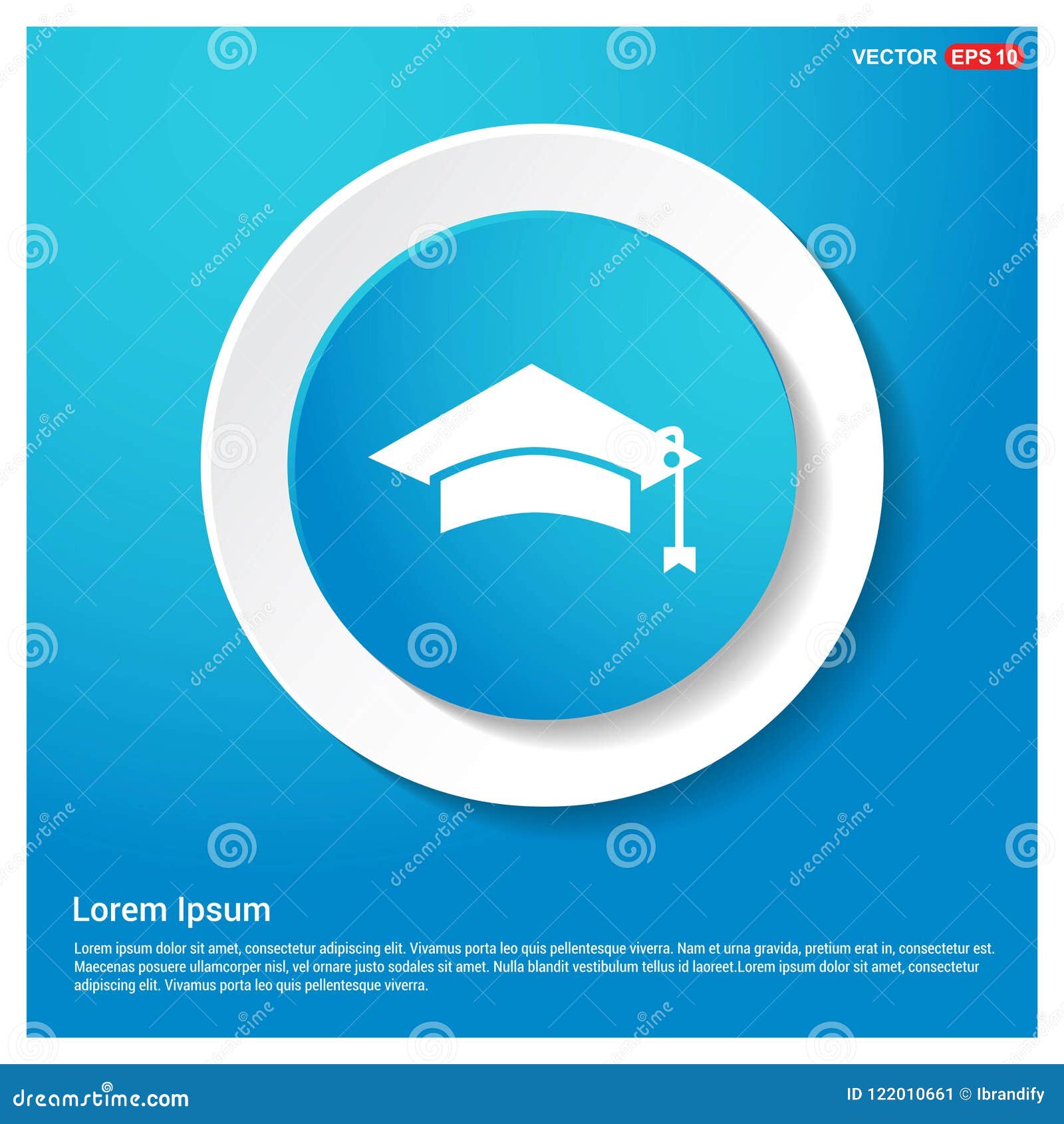 Education Simple Icon Abstract Blue Web Sticker Button Stock Vector ...