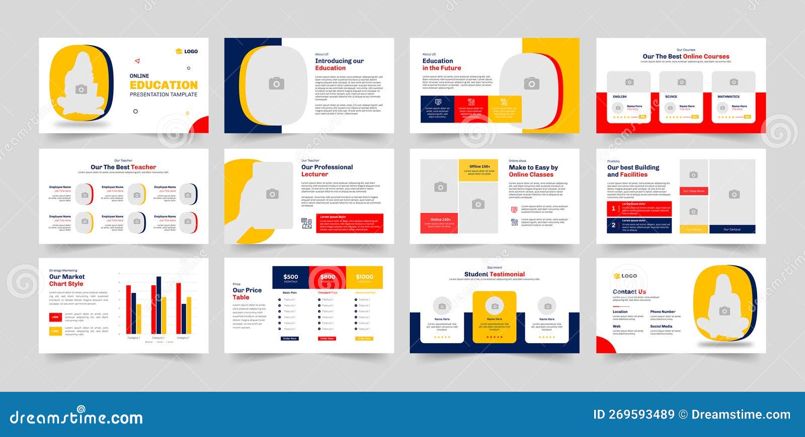 Education Slide Design or Education Powerpoint Presentation Stock Vector - Illustration of ...