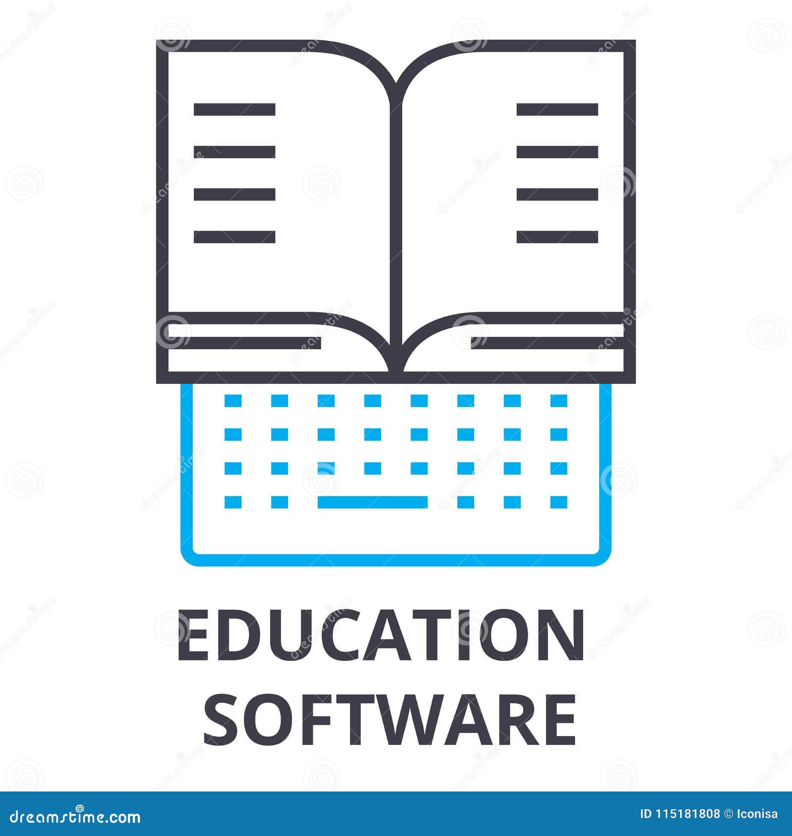 Education Software Thin Line Icon, Sign, Symbol, Illustation, Linear ...