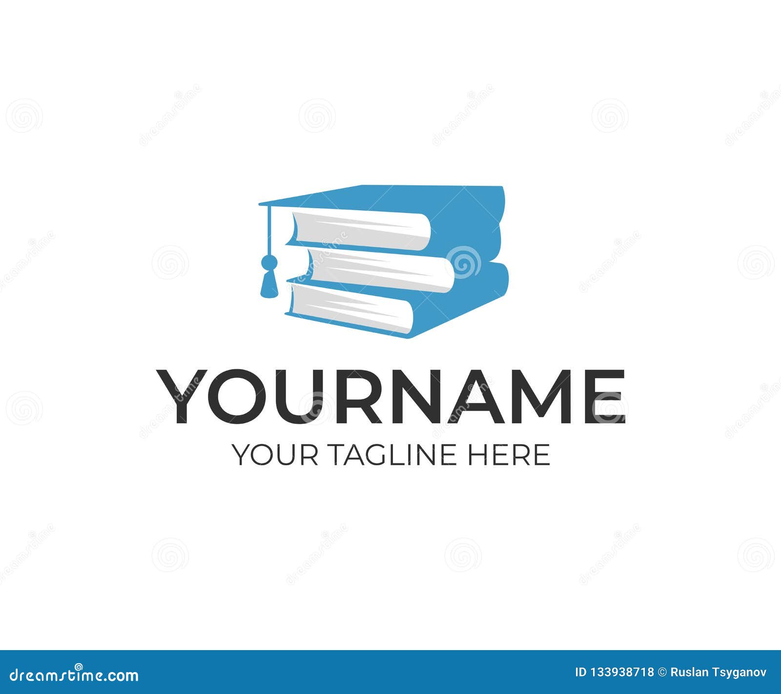 Education, Stack of Books and Bachelor Hat, Logo Design. Study ...