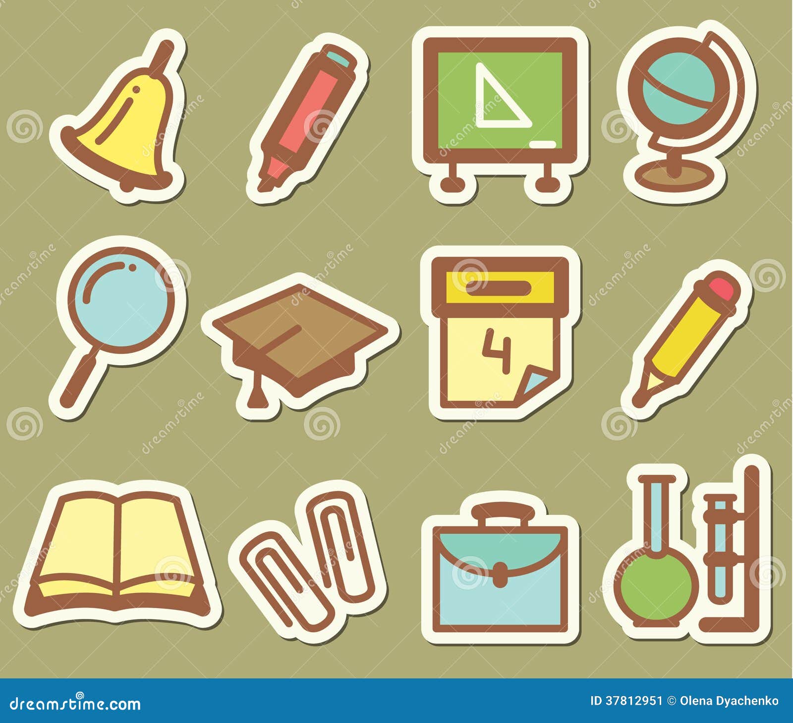Education stickers stock illustration. Illustration of clip - 37812951