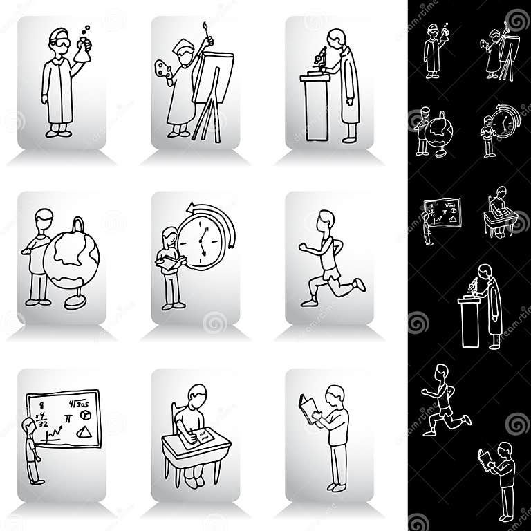 Education Student Drawing Set Stock Vector - Illustration of drop ...