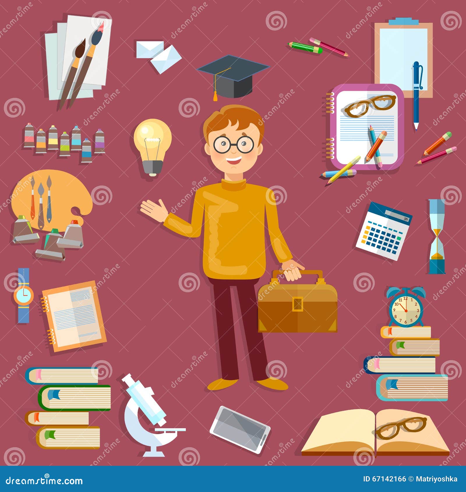 Education Student and School Tools Back To School Stock Vector ...