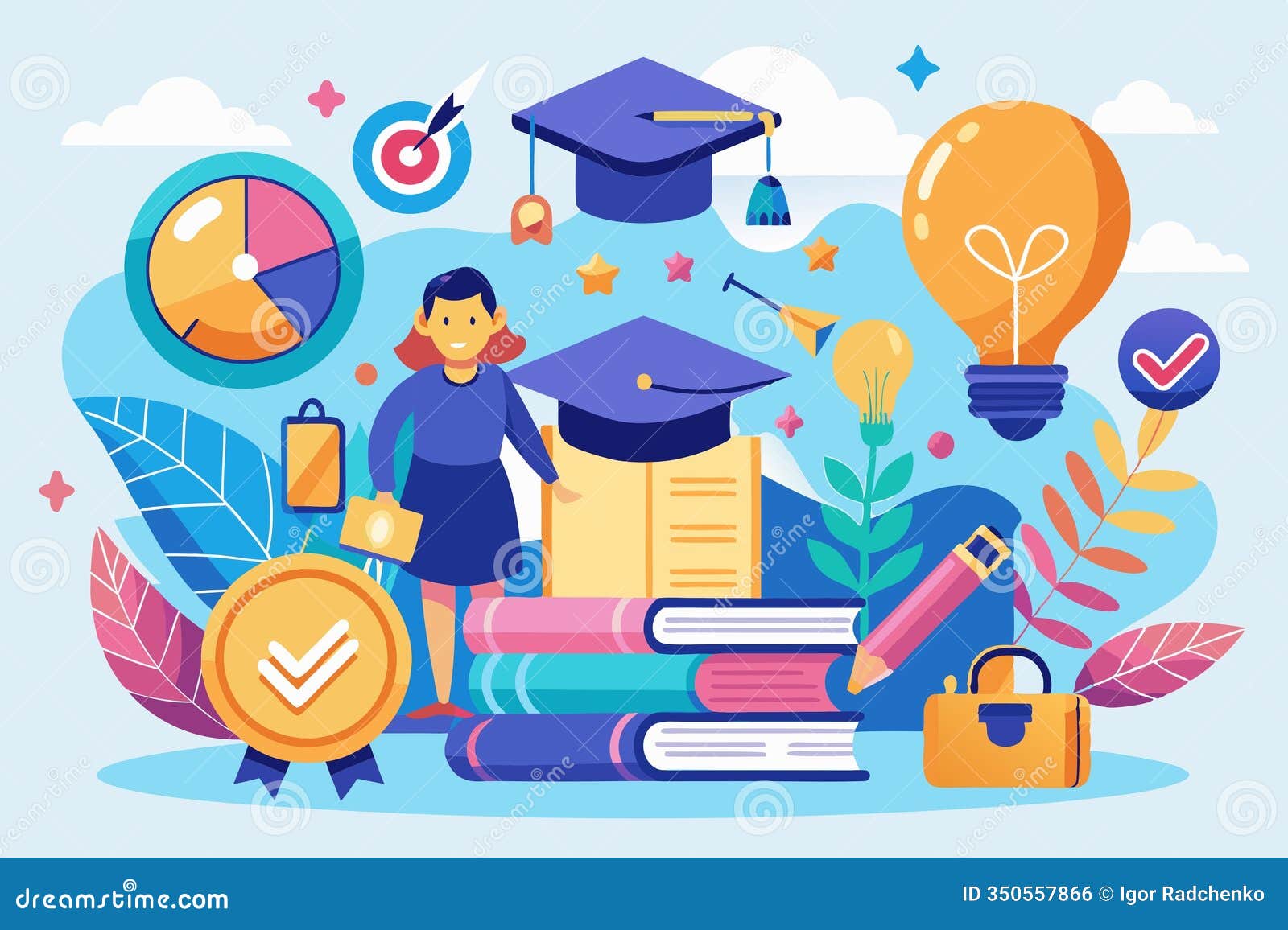 Education.a Student of University, Books of Wisdom, Knowledge Stock ...