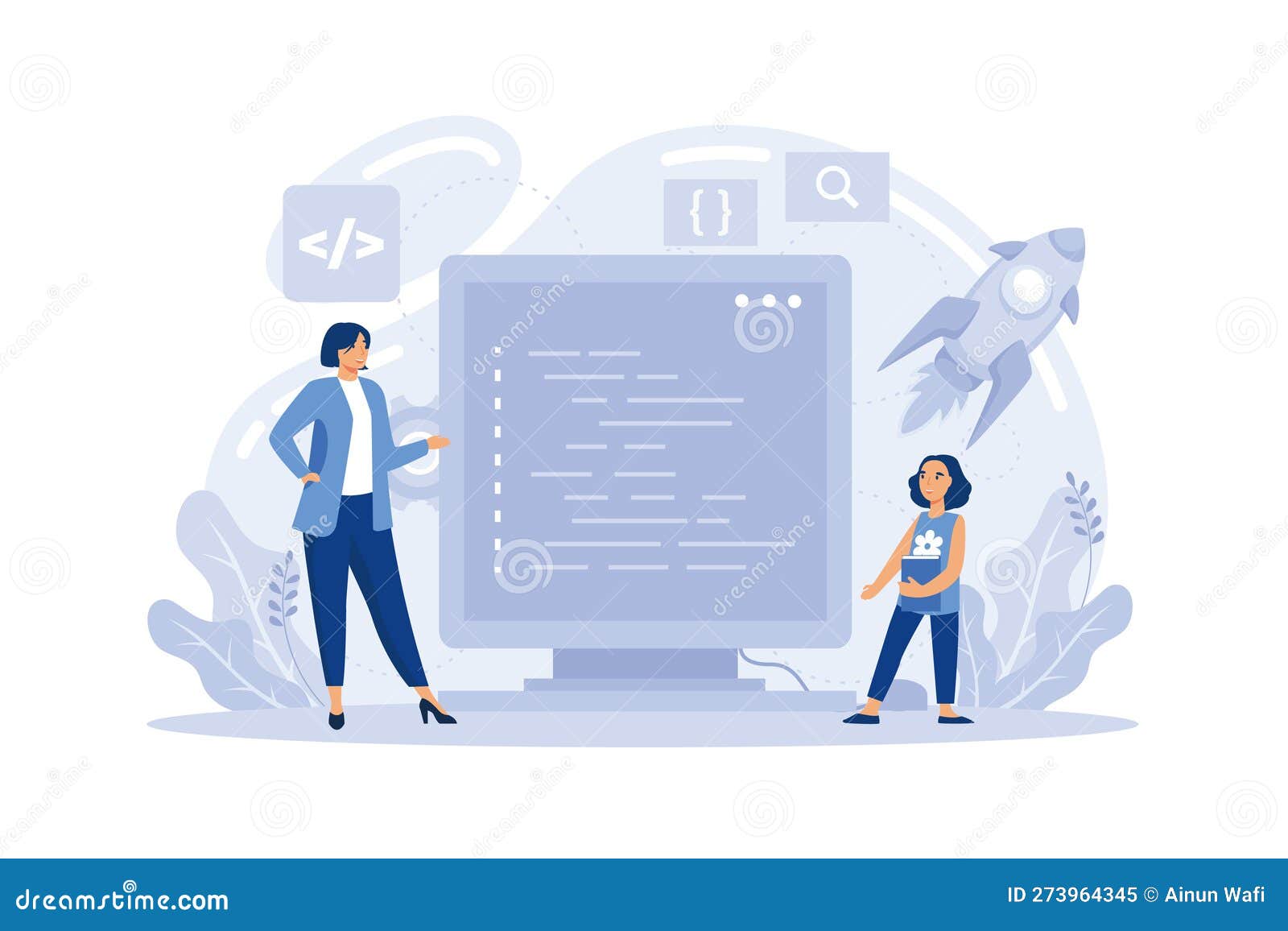 It Education. Student Write Software and Create Code for Computer Stock ...