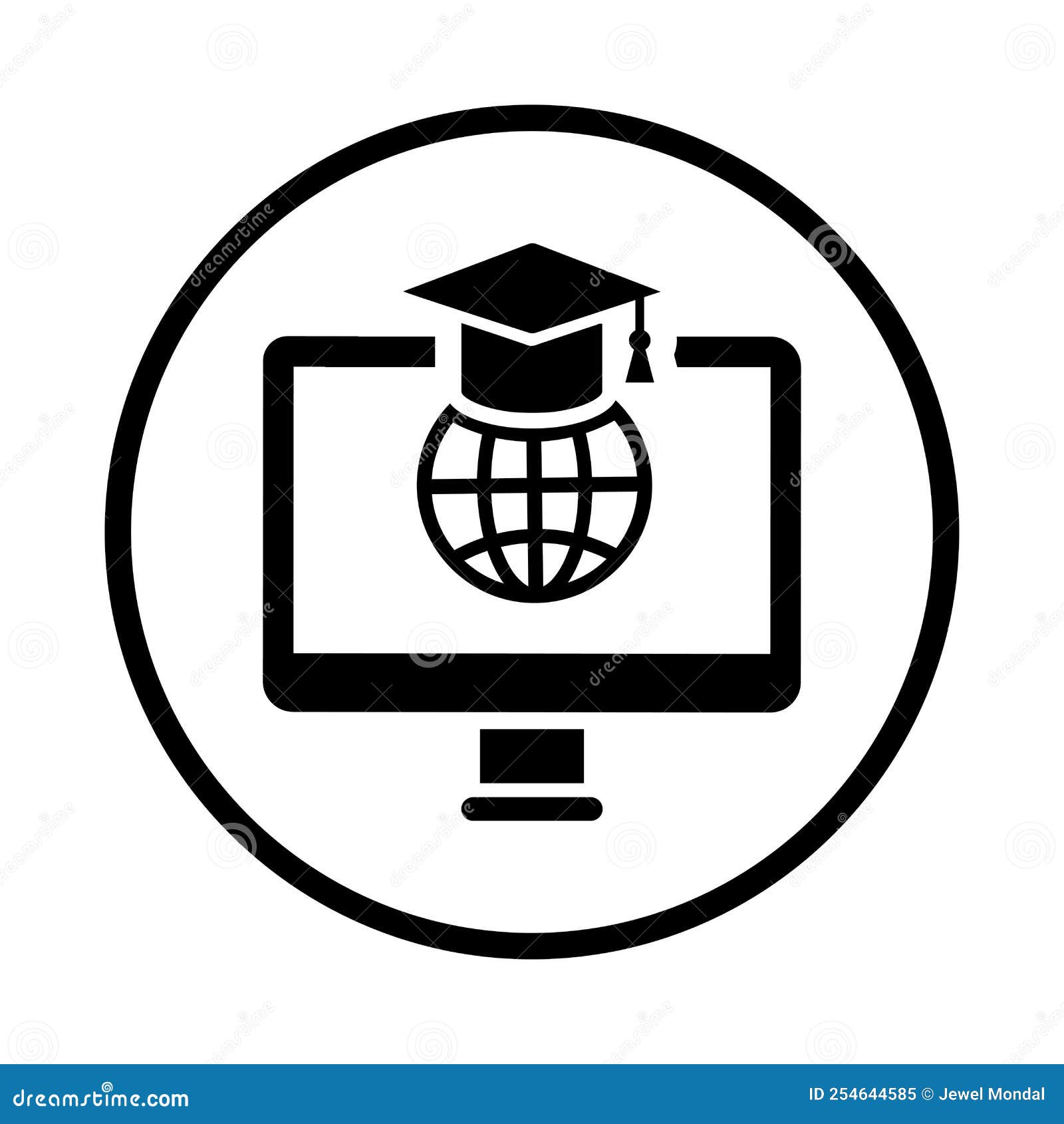 Education, Study, Graduation, ELearning Icon. Black Vector Sketch Stock ...