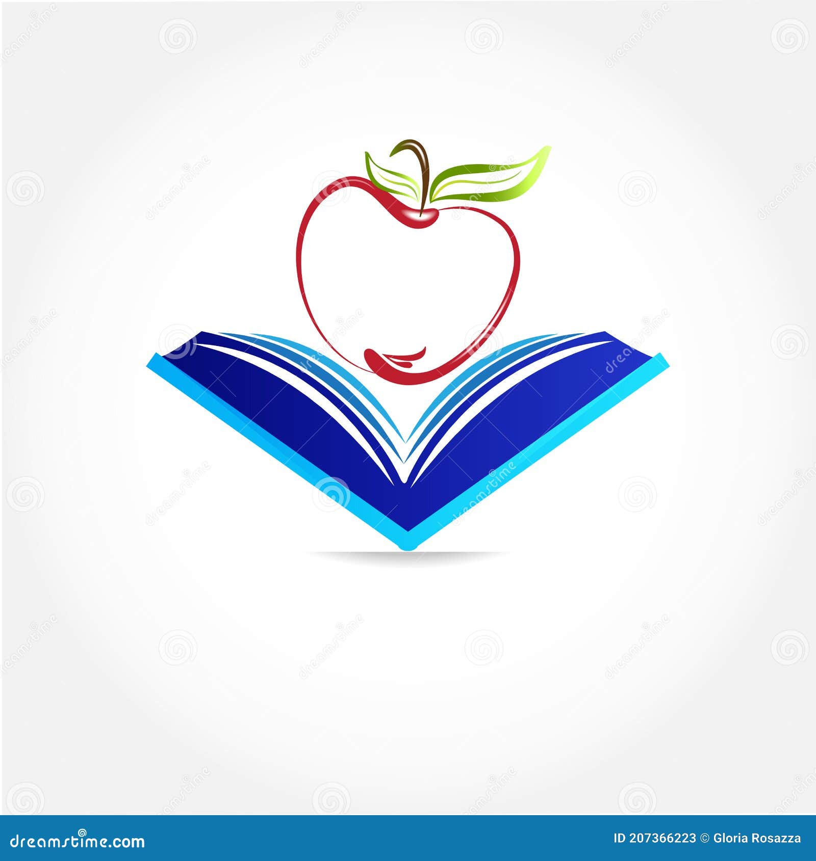 Education Symbol Book and Apple Logo Vector Stock Vector - Illustration ...