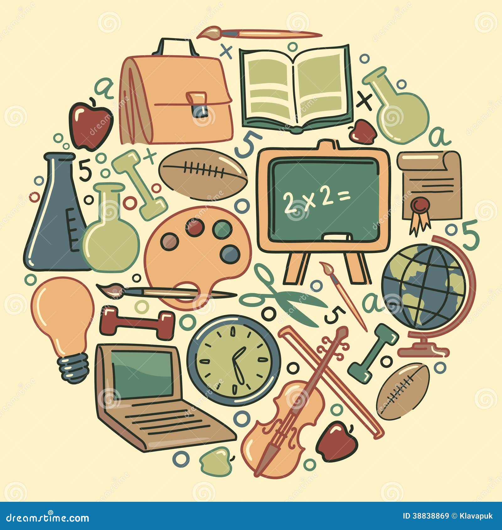 Education Symbols Cartoon Vector | CartoonDealer.com #38838869