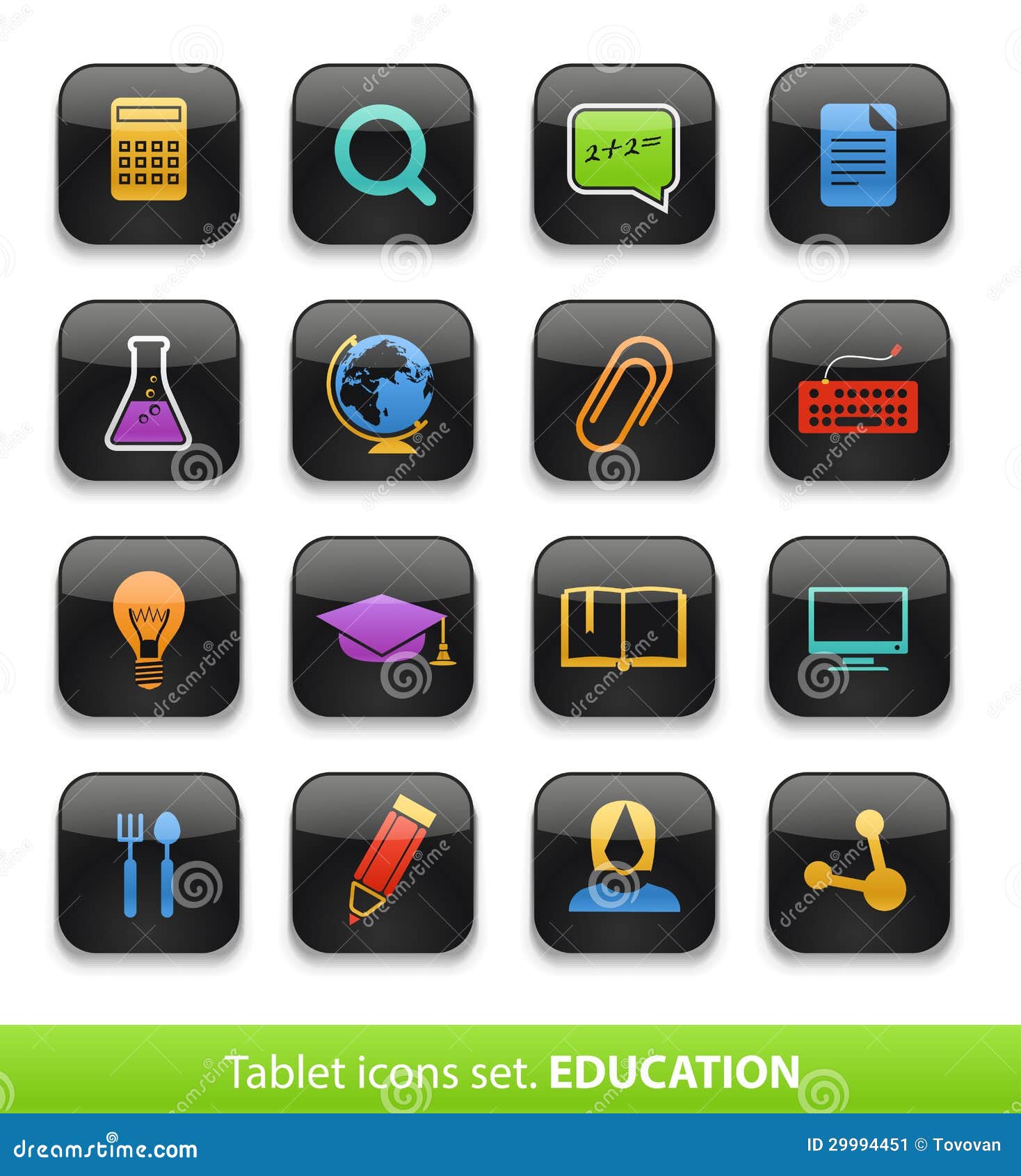 Tablet Buttons Collection Isolated on White Stock Vector - Illustration ...