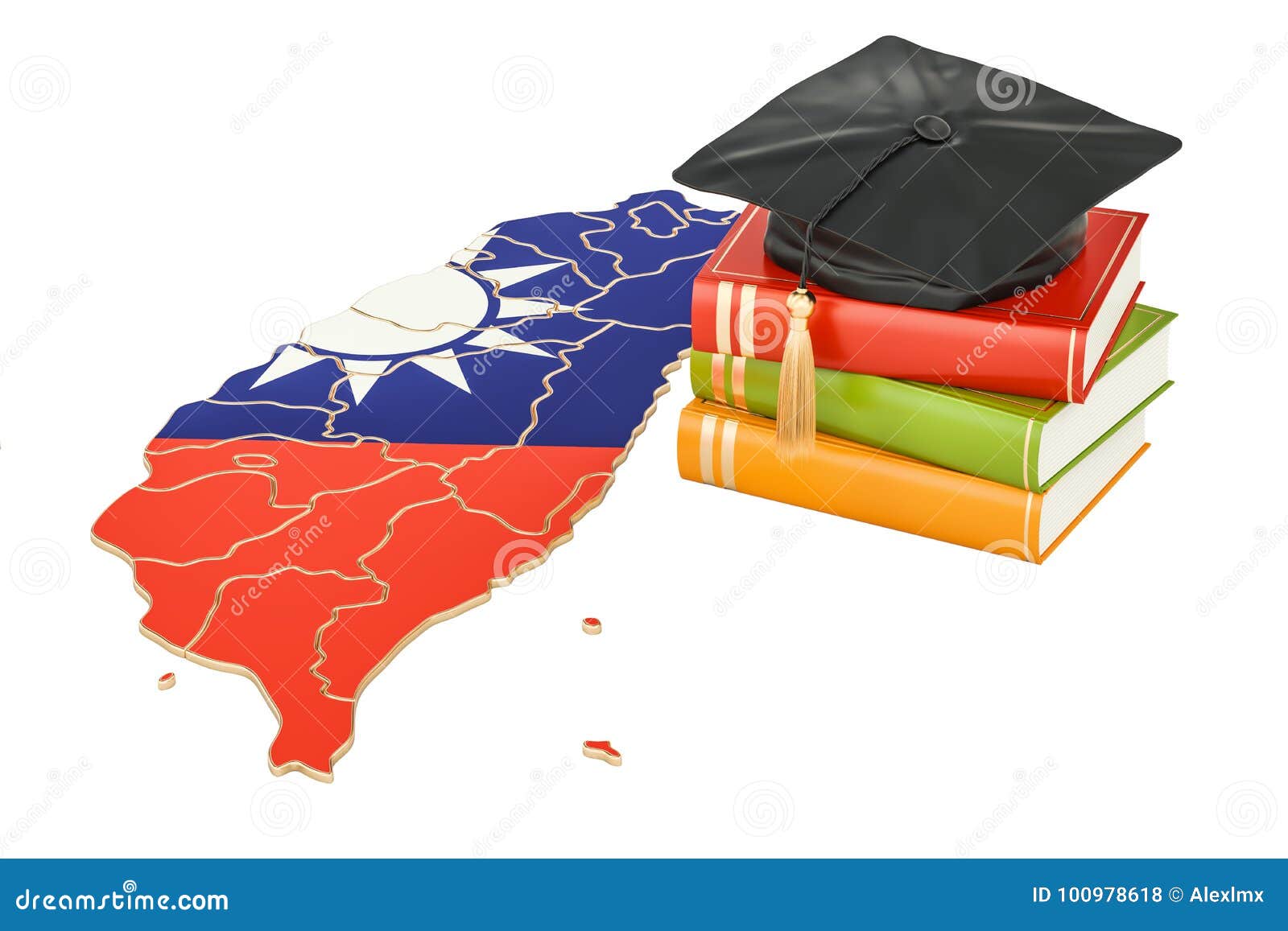 Education in Taiwan Concept, 3D Rendering Stock Illustration ...