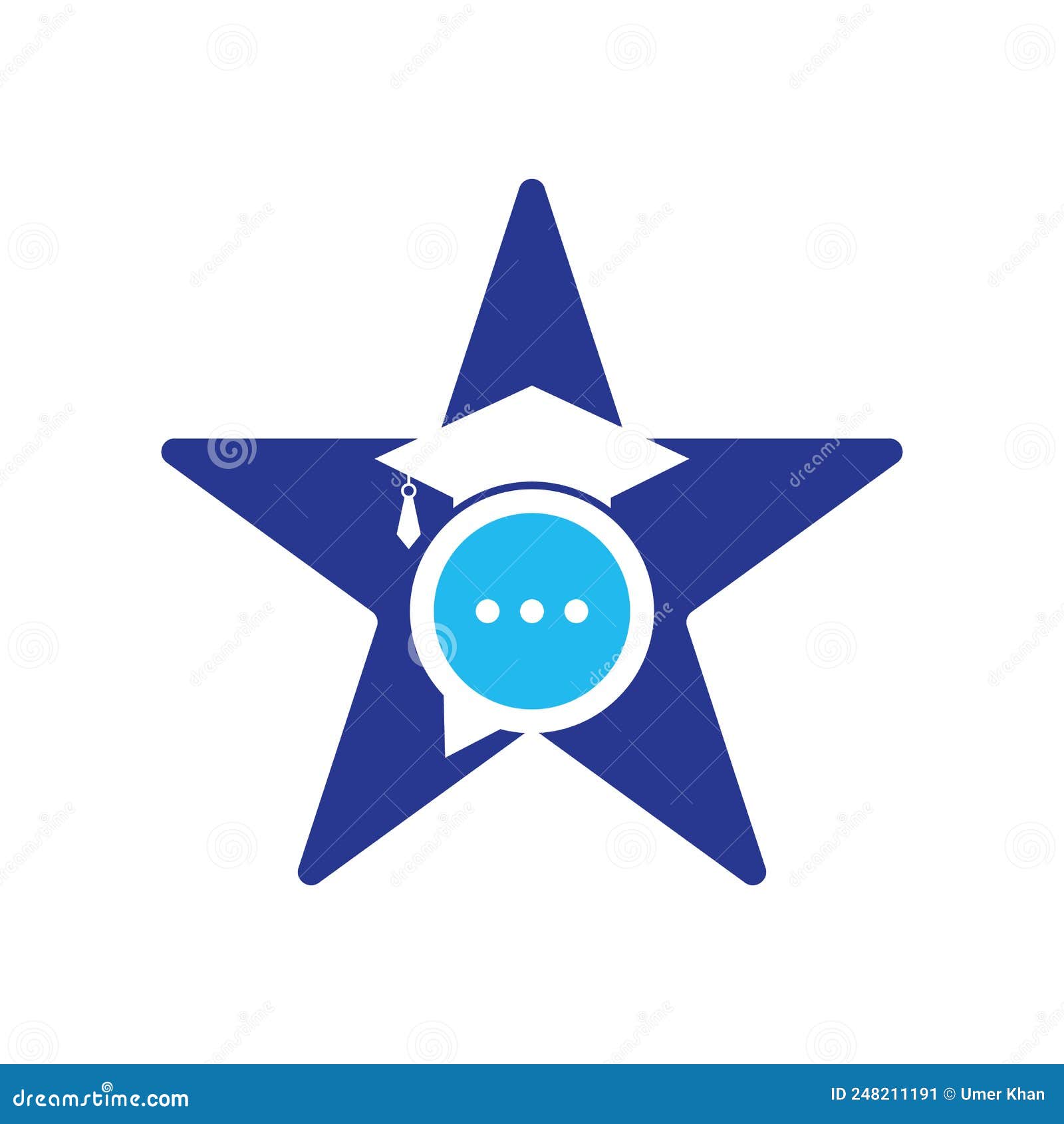 Education Talk Star Shape Concept Vector Logo Design. Stock Vector ...