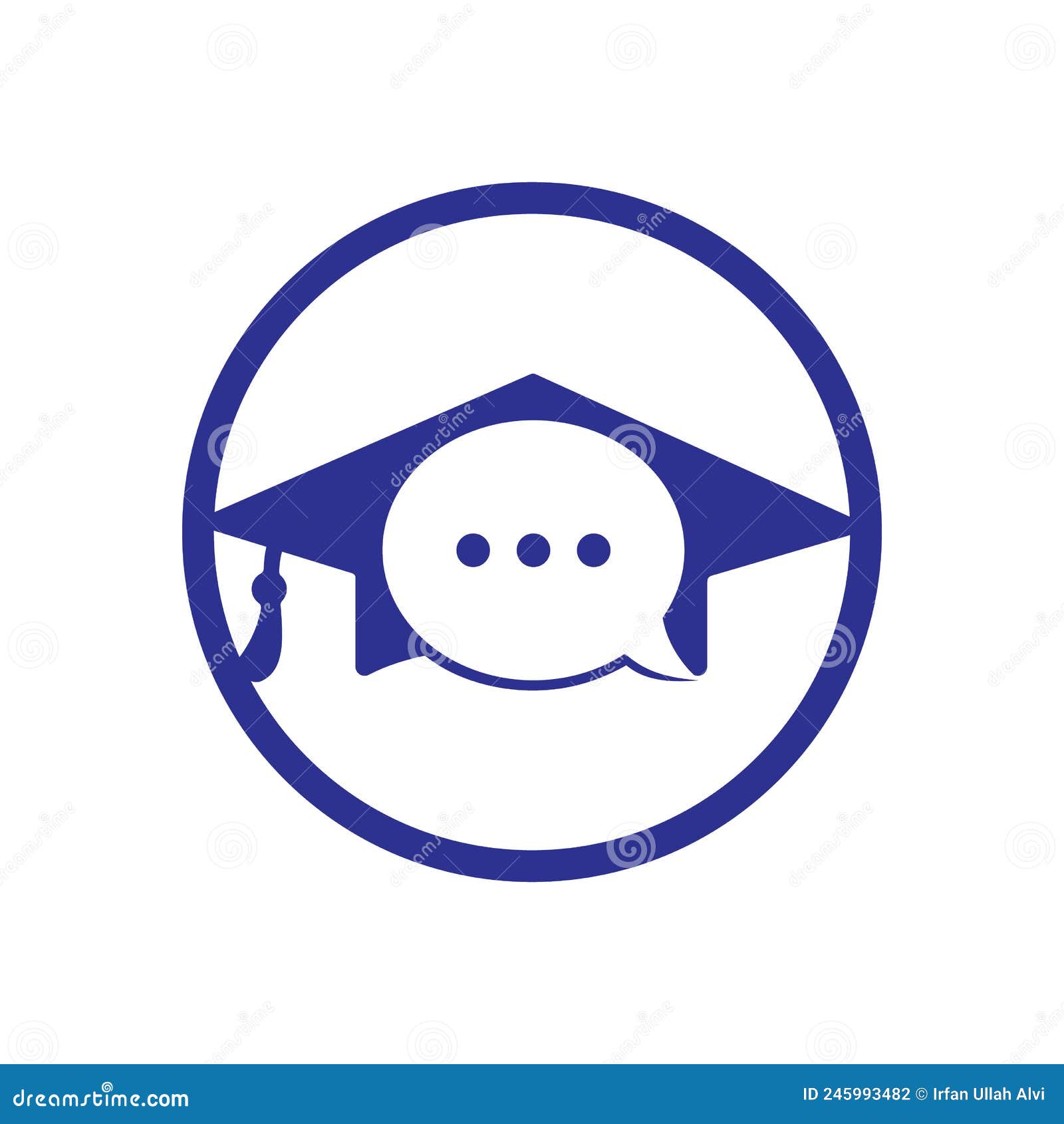 Education Talk Vector Logo Design. Graduation Hat with Chat Bubble Icon ...