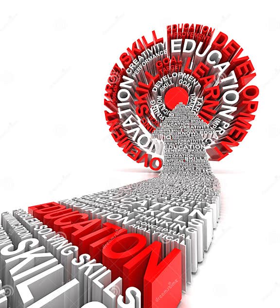 Education Target, 3d Render Stock Illustration - Illustration of text ...