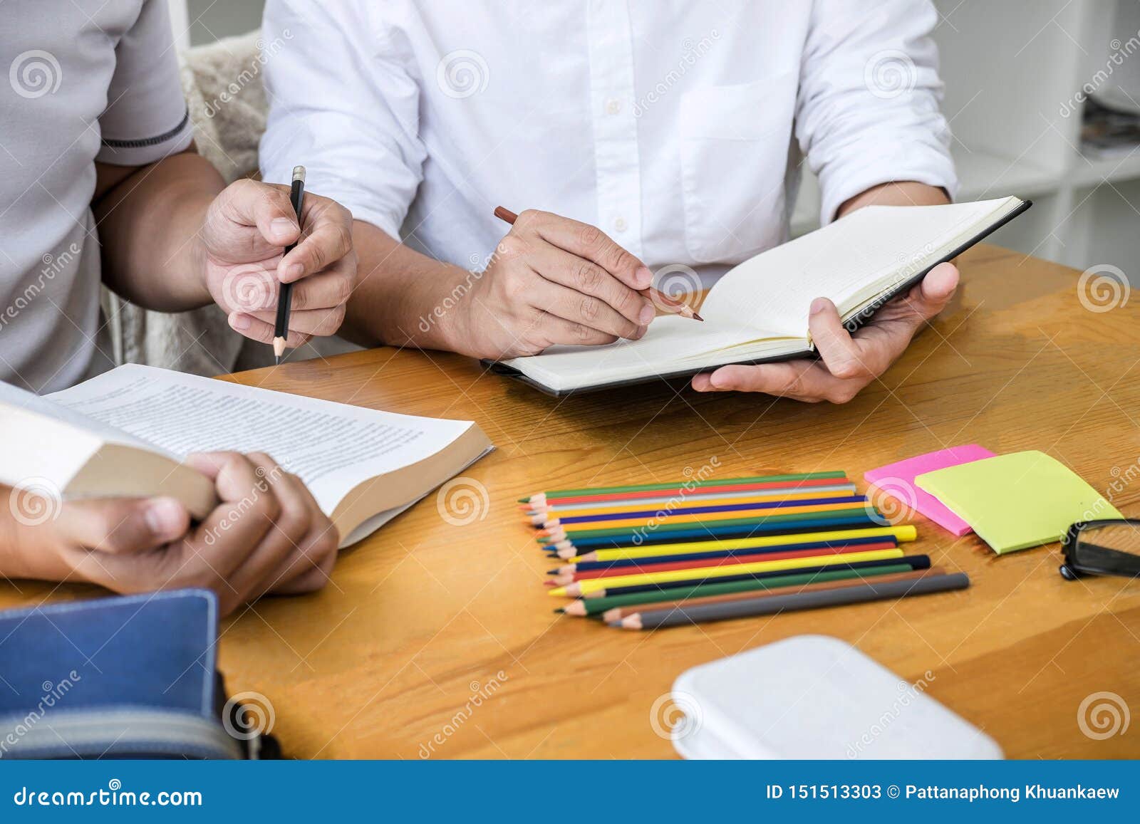 Education, Teaching, Learning Concept. High School Students or ...