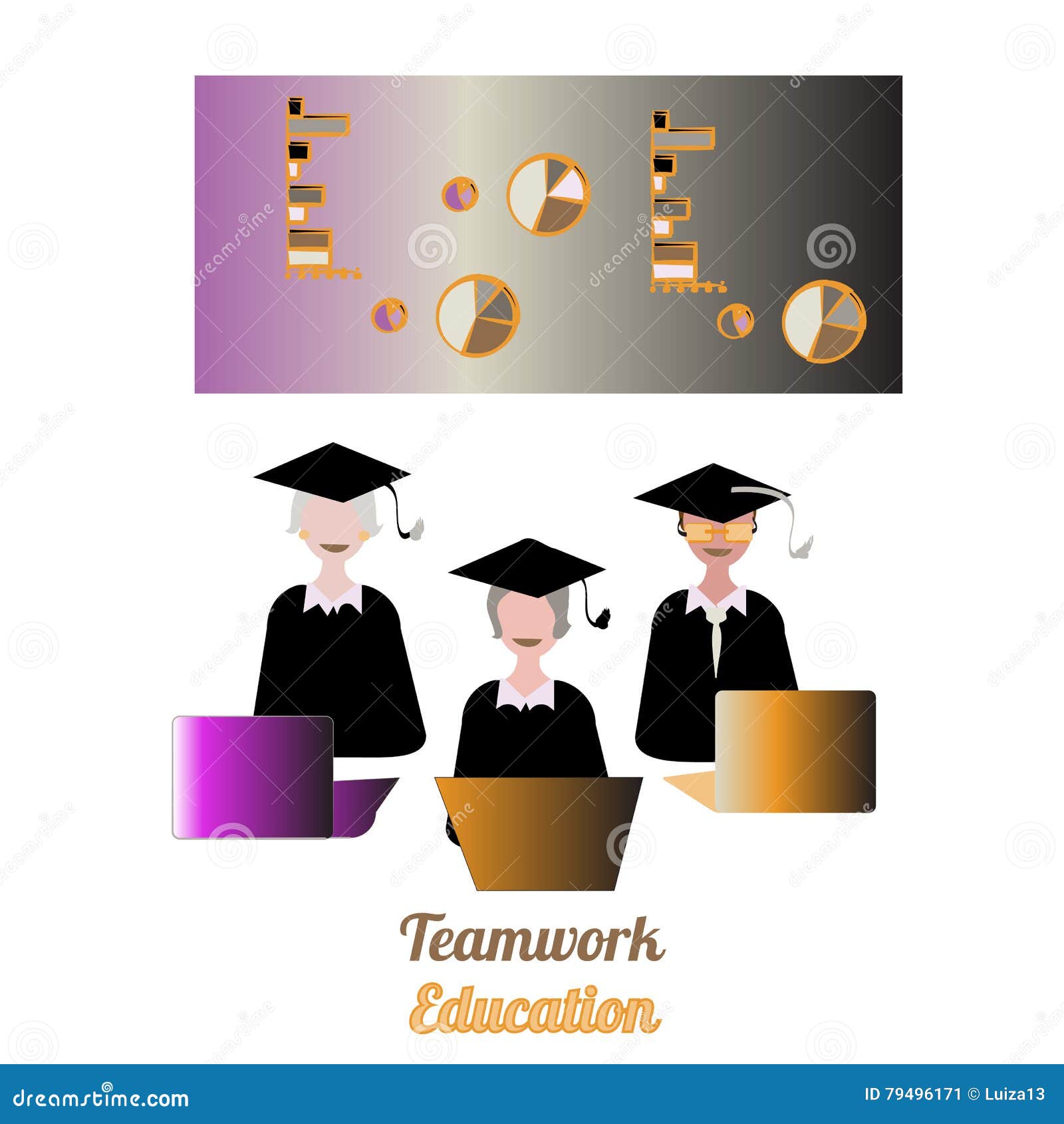 Education Teamwork Infographics Template. Vector Illustration Stock ...