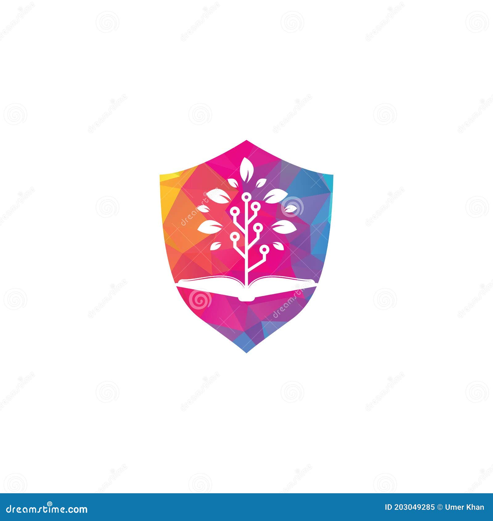 Education Tech Shield Shape Concept Logo Design Stock Vector ...