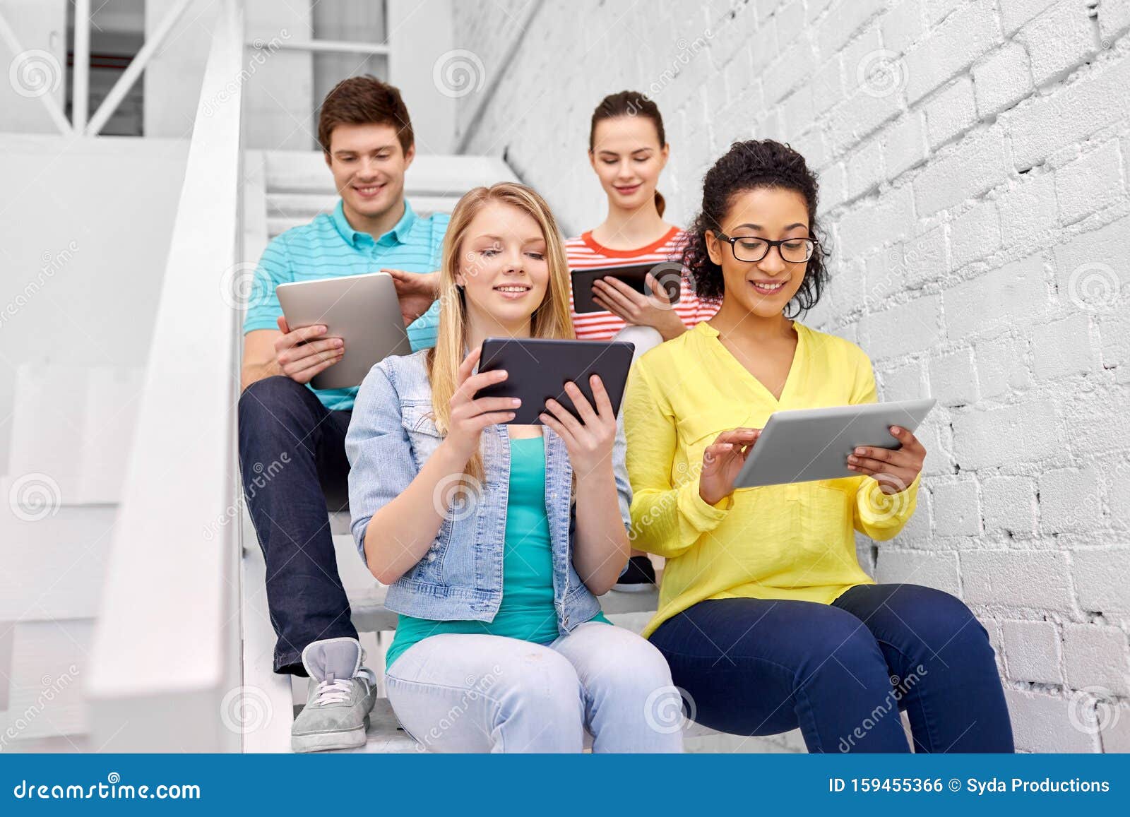High School Students with Tablet Computers Stock Photo - Image of ...