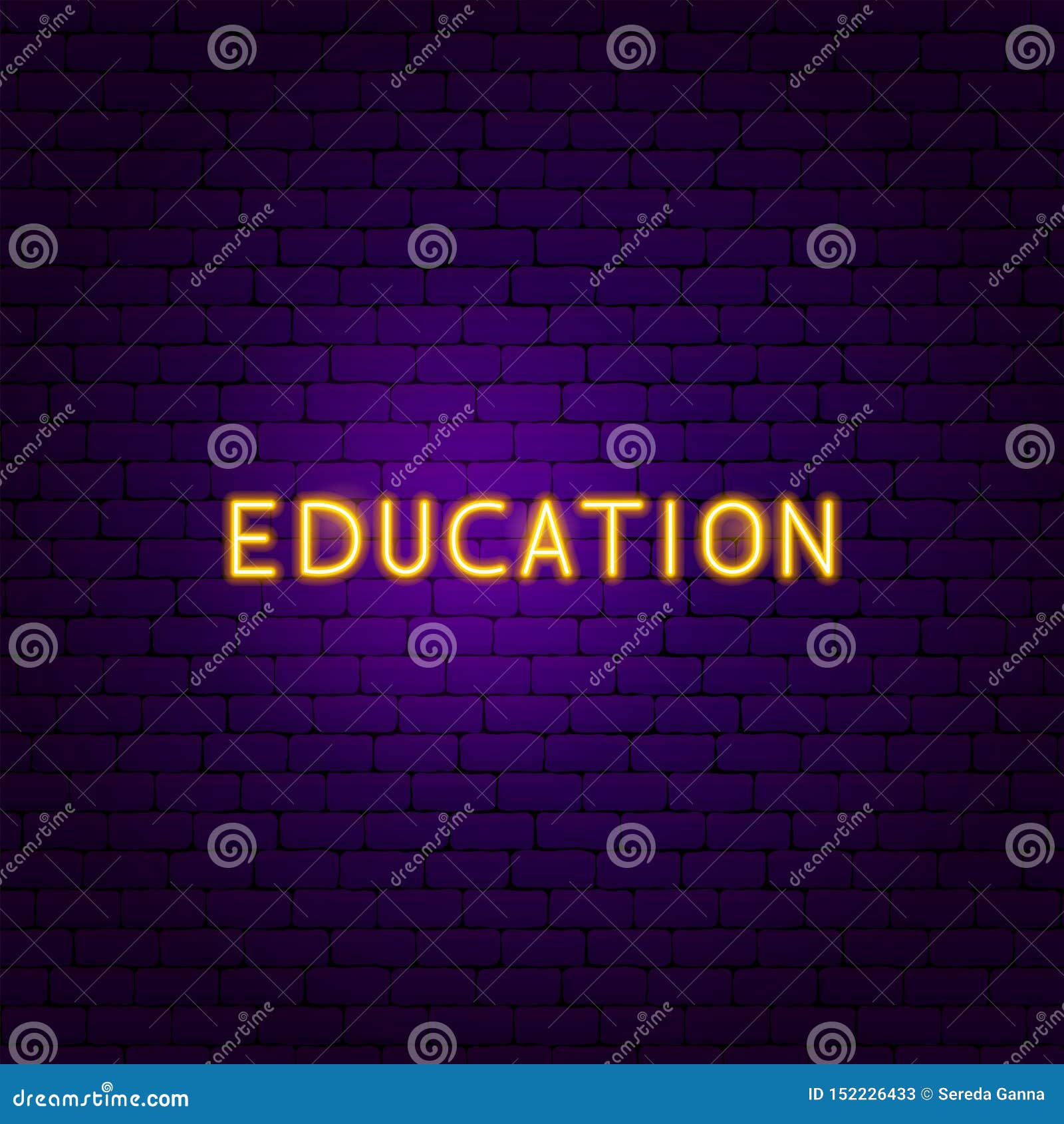 Education Text Neon Label stock vector. Illustration of school - 152226433