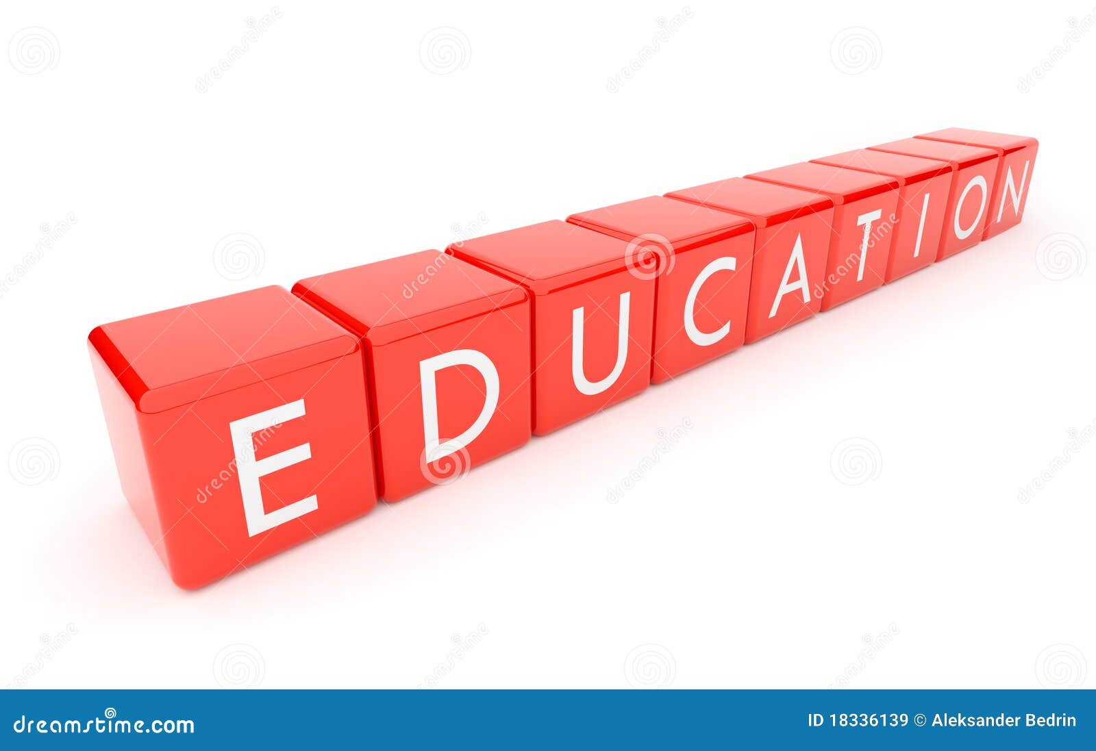 Education. the Text on Red 3d Cubes. Isolated Stock Illustration ...