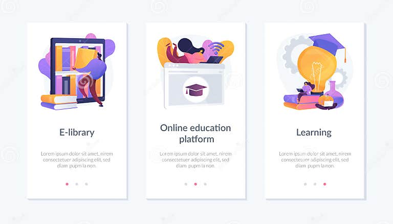 Education and Training App Interface Template. Stock Vector ...