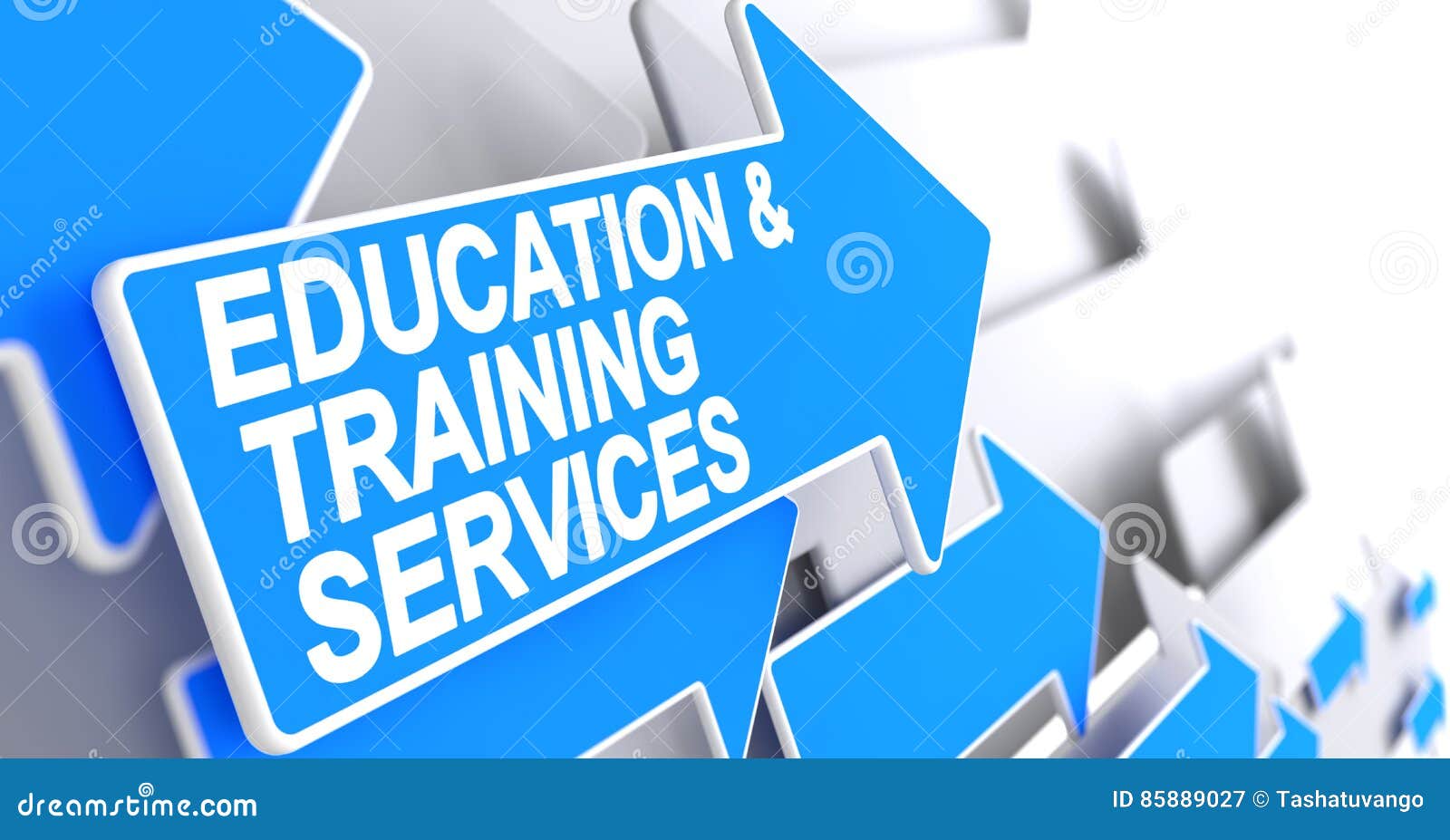 Education and Training Services - Text on Blue Arrow. 3D. Stock ...