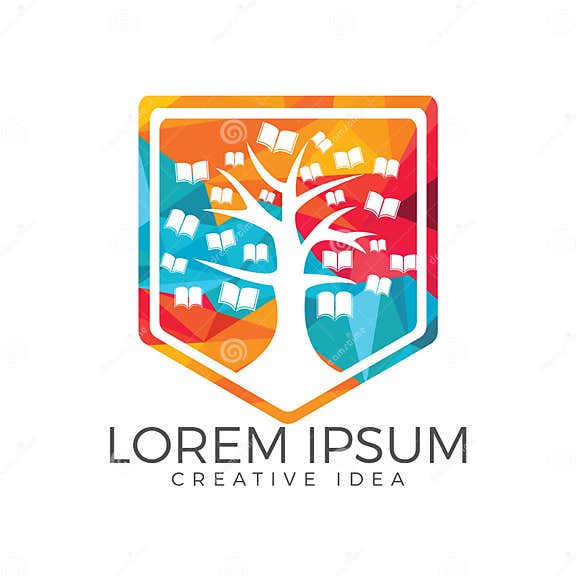 Education Tree and Books Logo Design. Stock Vector - Illustration of ...